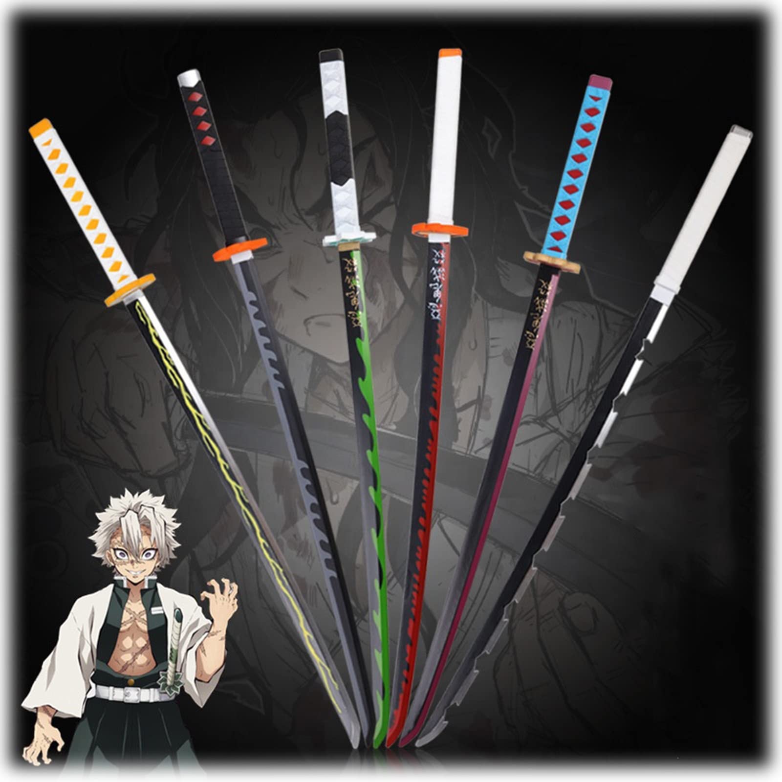 Buy IXIM Demon Slayer Katanas Blade 104CM, Japanese Wooden Weapon, ABS ...