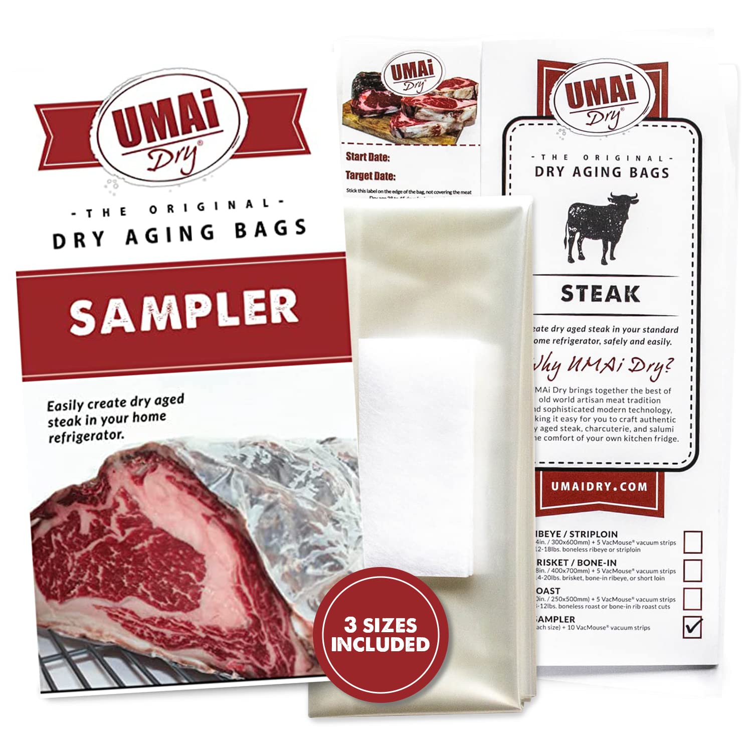 UMAi Dry Paquete de muestra bolsas de edad seca para carne método simple en casa para carne seca ...