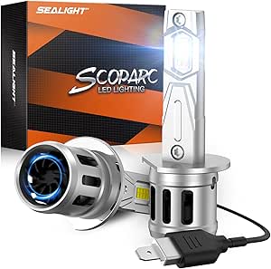 SEALIGHT S3 H1 LED Headlight Bulbs, 1:1 Real Size 36000LM LED Bulbs ...
