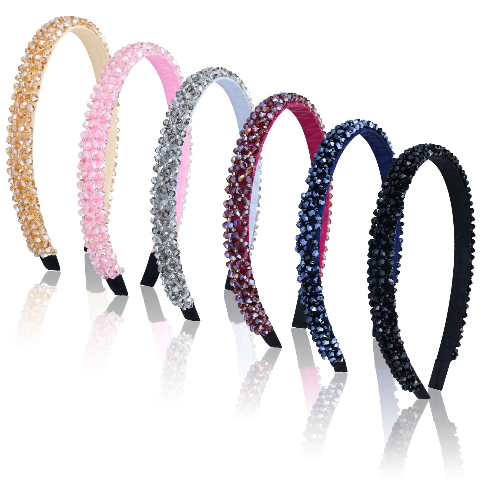 Amazon.com : Dizila 6 Pieces Glitter Party Prom Beaded Crystal ...