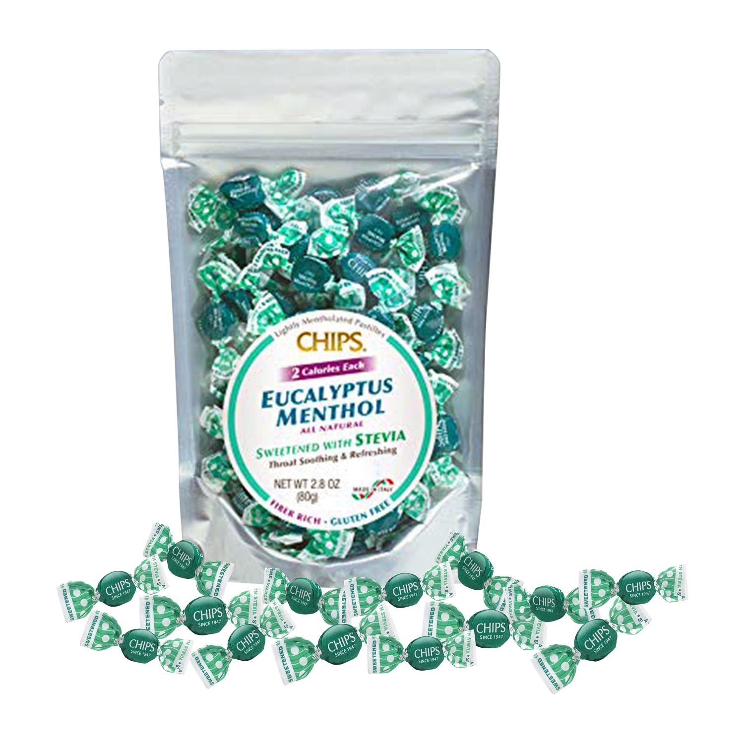 Amazon.com : Chips EUCALYPTUS MENTHOL with STEVIA, 65 Ct. “Pocket ...