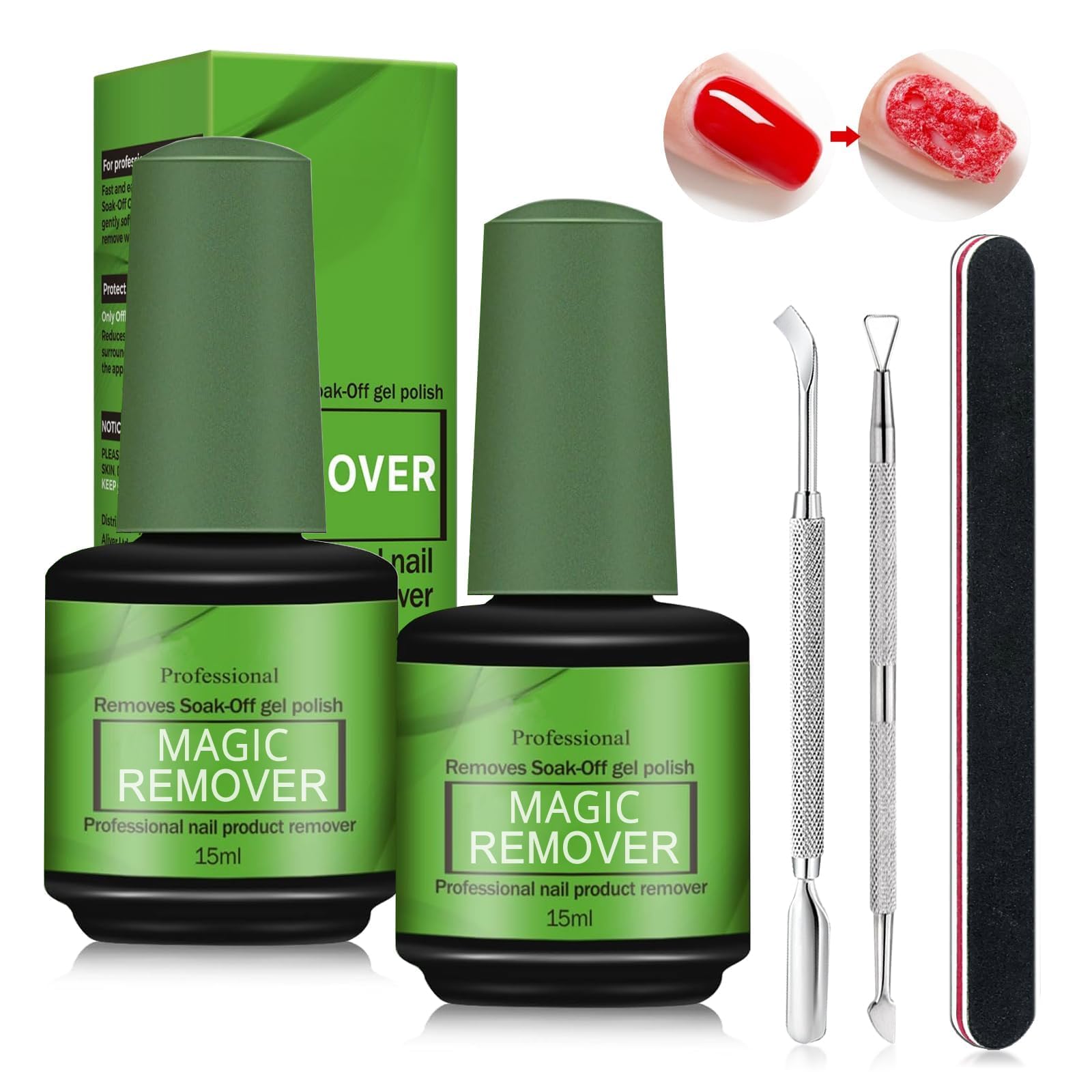 Sularpek 2 Pcs 15 ml Gel Nail Polish Remover, Gel Polish Remover, Gel ...