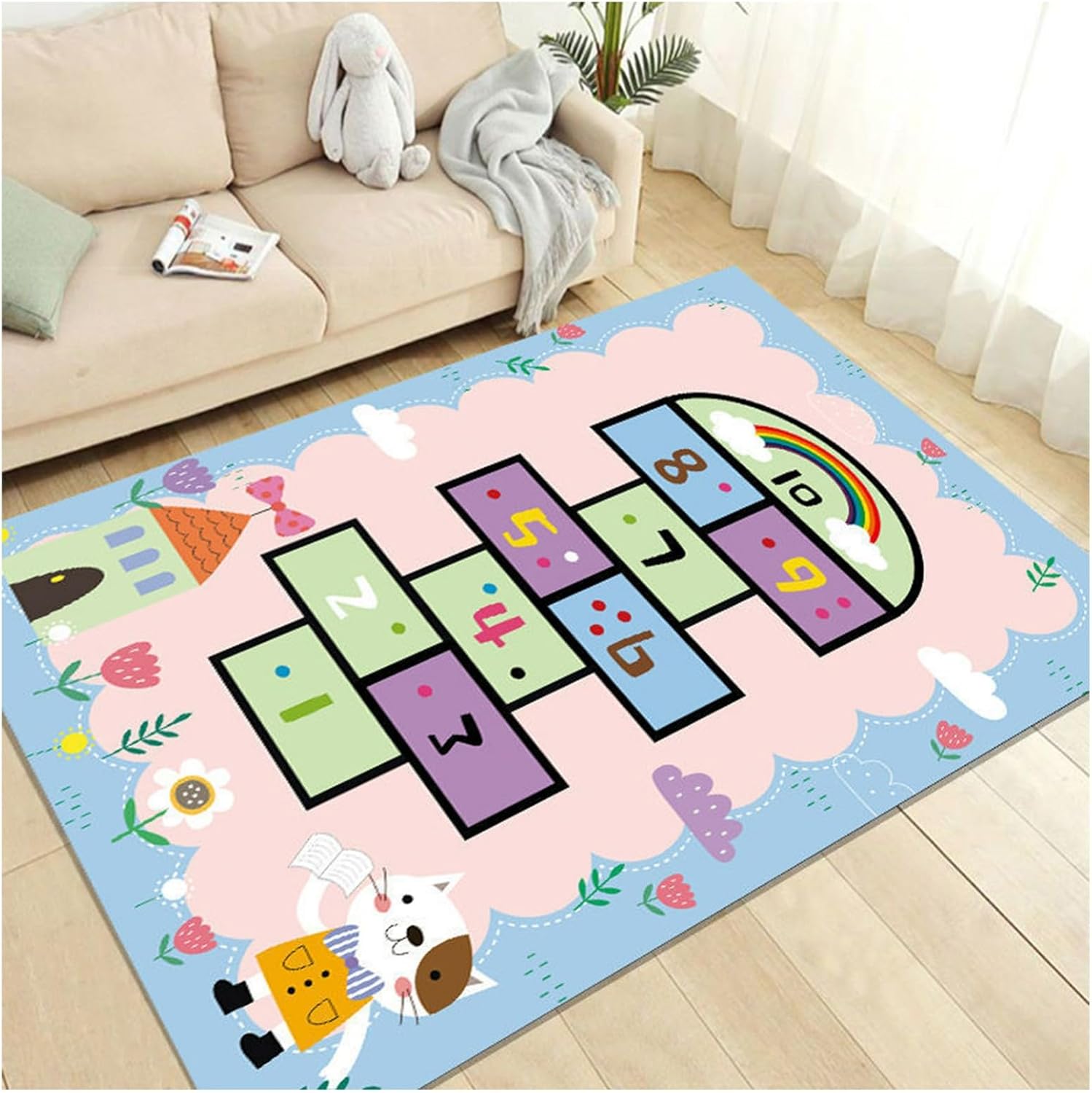 Amazon.com: HAZARA ABC Rug Play Mat, Playhouse Hopscotch ABC Alphabet ...