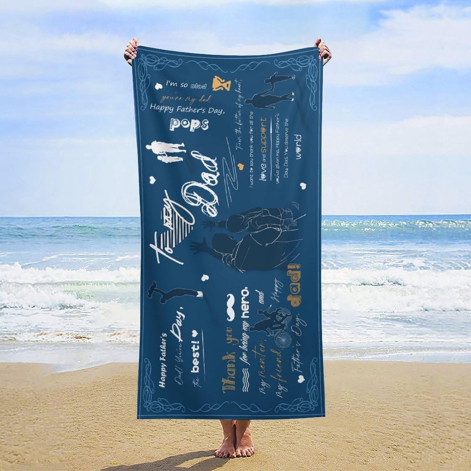 Amazon.com: Birthday Gifts for Dad from Daughter Beach Towel Son Best ...
