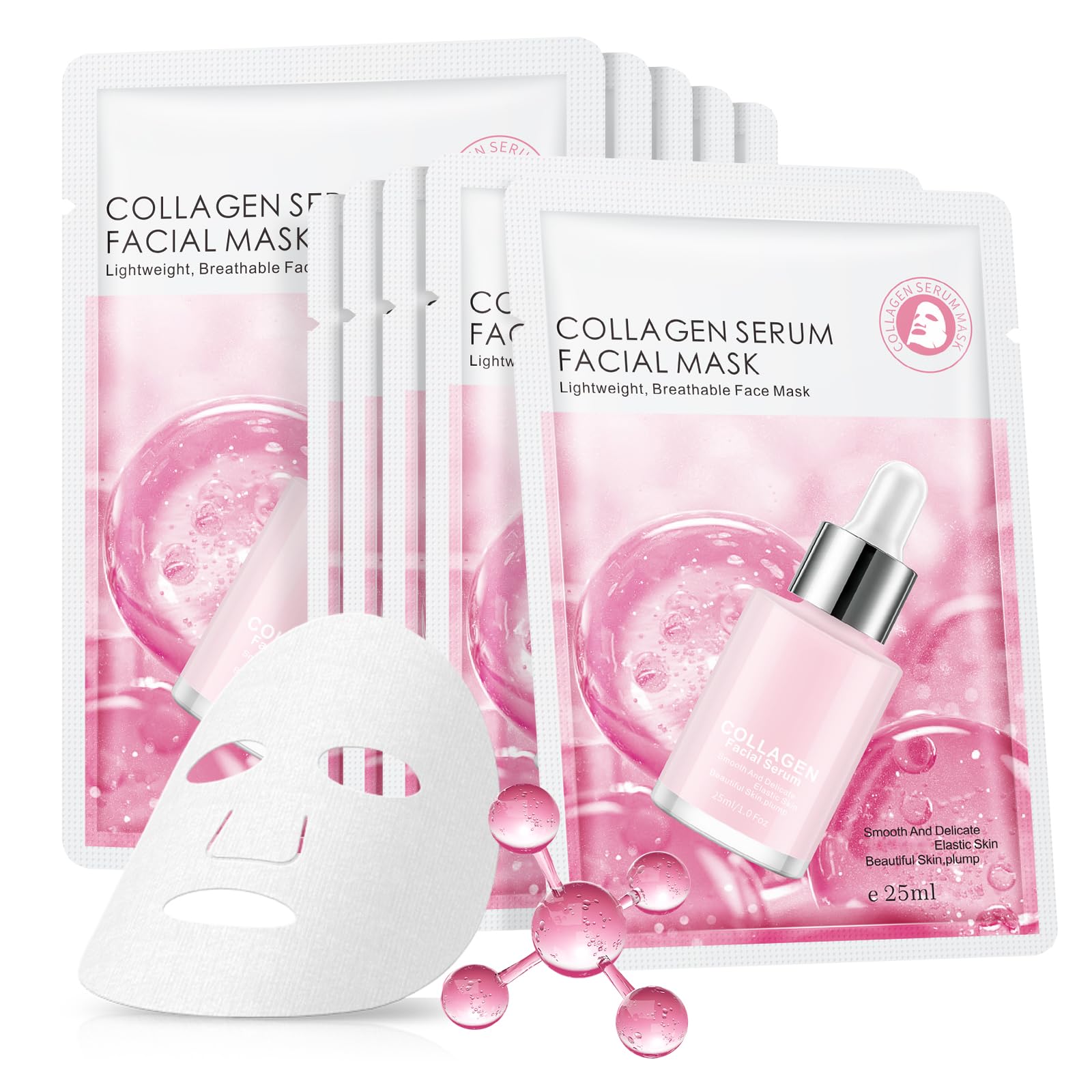 Collagen Face Sheet Mask Skincare, Hydrating Sheet Masks for Face ...