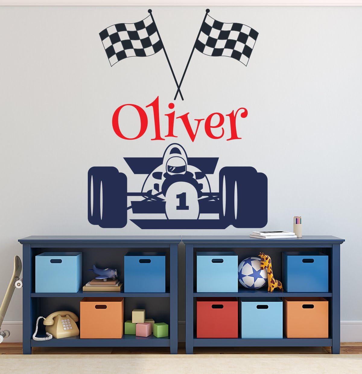 Amazon.com: Personalized Racing F1 Car Wall Decal Sport Race Nursery ...