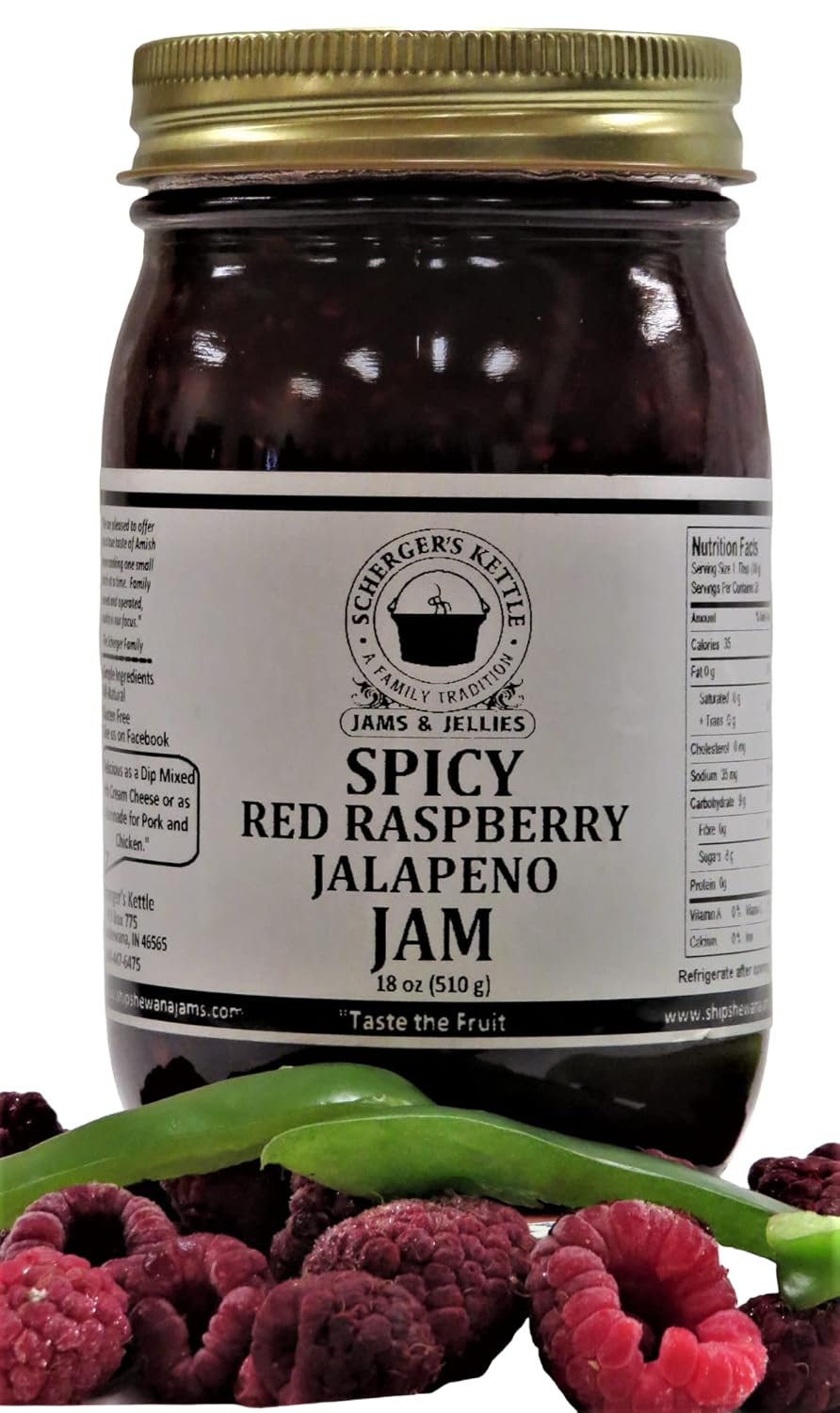 Amazon.com: Spicy Red Raspberry Jalapeno Jam, 18 oz : Grocery & Gourmet ...
