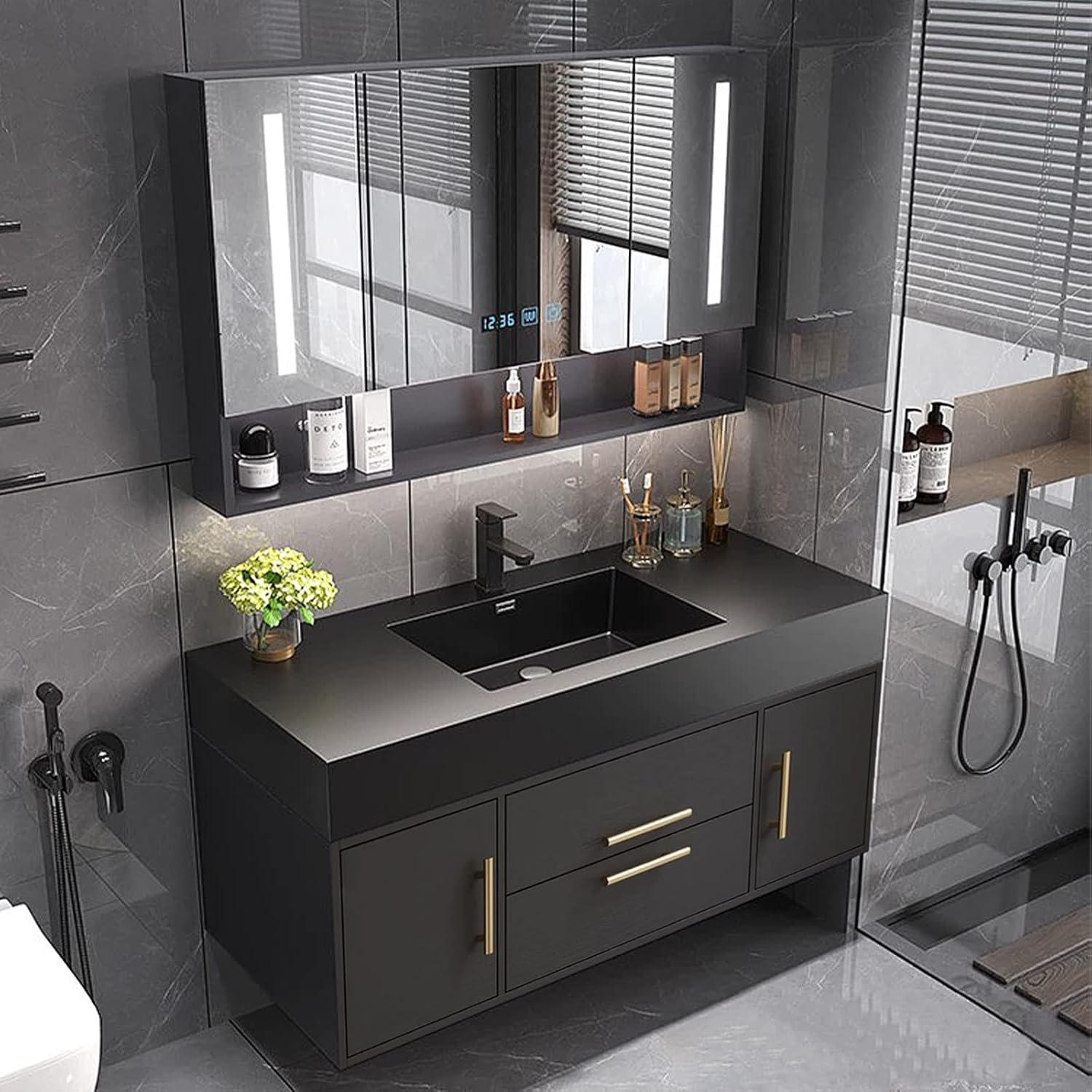 Amazon.com: TIZAZO 48IN Bathroom Vanity with Single Sink -Smart ...