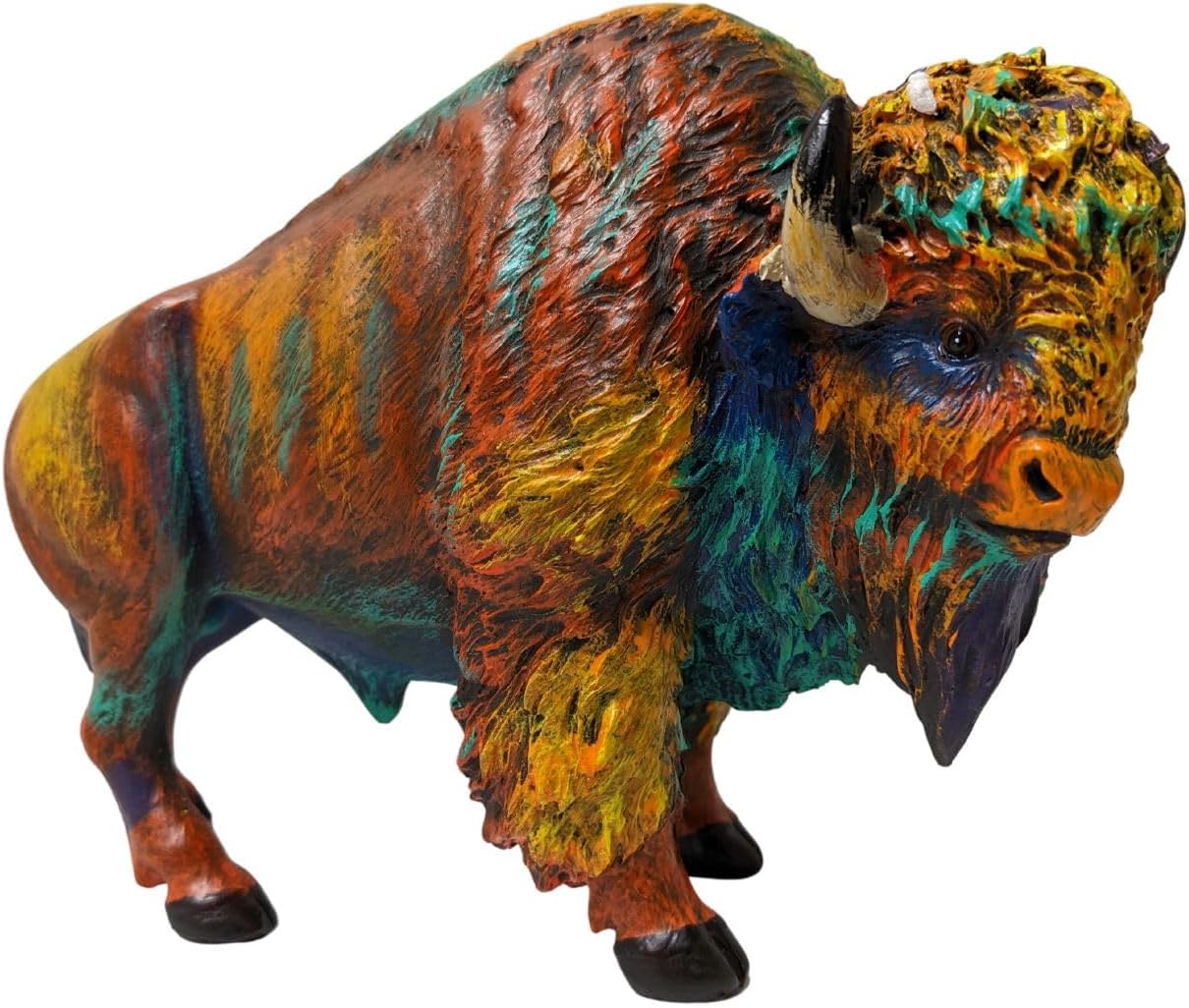 Amazon.com: AMAJY Rustic Resin Colorful American Icon Bison Wildlife ...