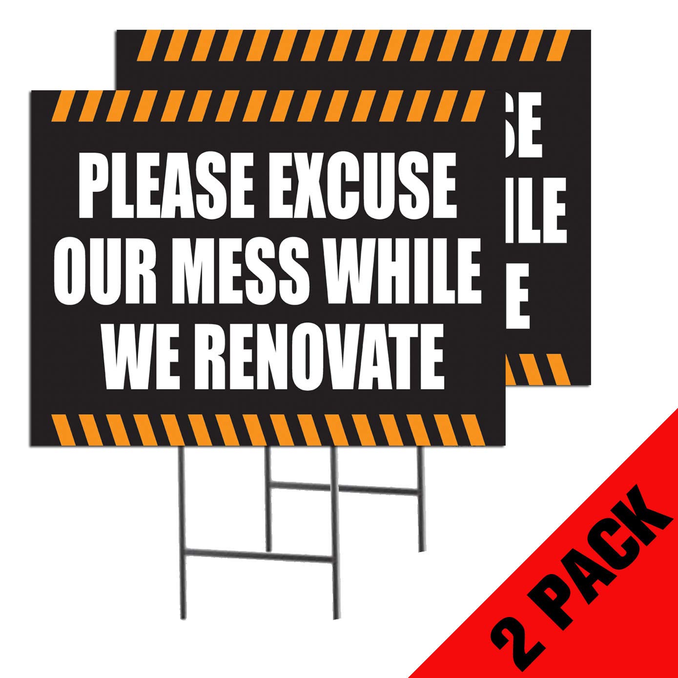 Amazon.com : Please Excuse our Mess While We Renovate | 2-Pack Double ...