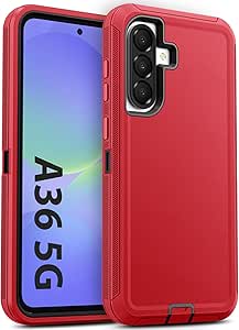 Amazon.com: Jelanry Case for Samsung Galaxy A36 5G, Heavy Duty & Rugged Protective Dual-Layer ...