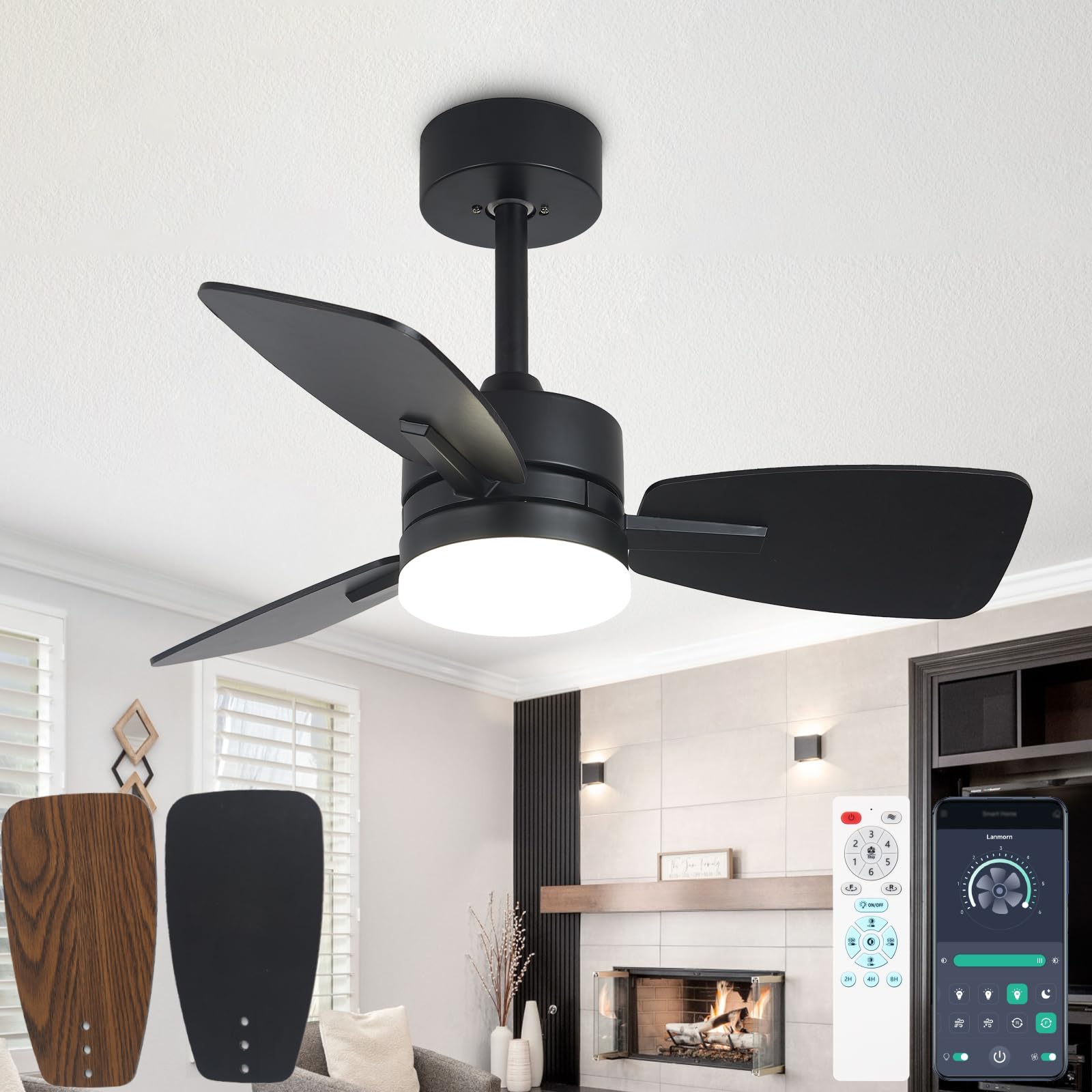 Dual Blade Ceiling Fans Outdoor/Indoor Twin Oscillating Gyro Ceiling
