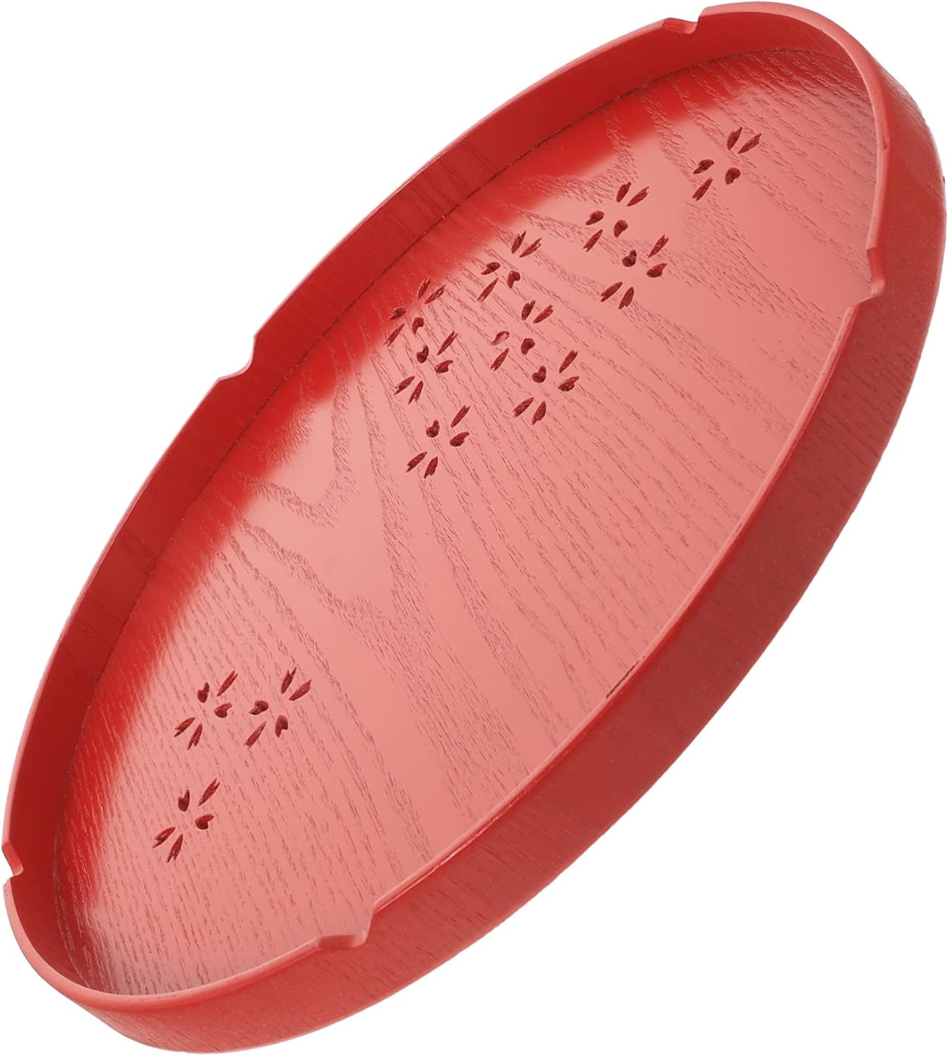 Amazon.com | HAKIDZEL Hollow Cherry Blossom Tray round black tray ...