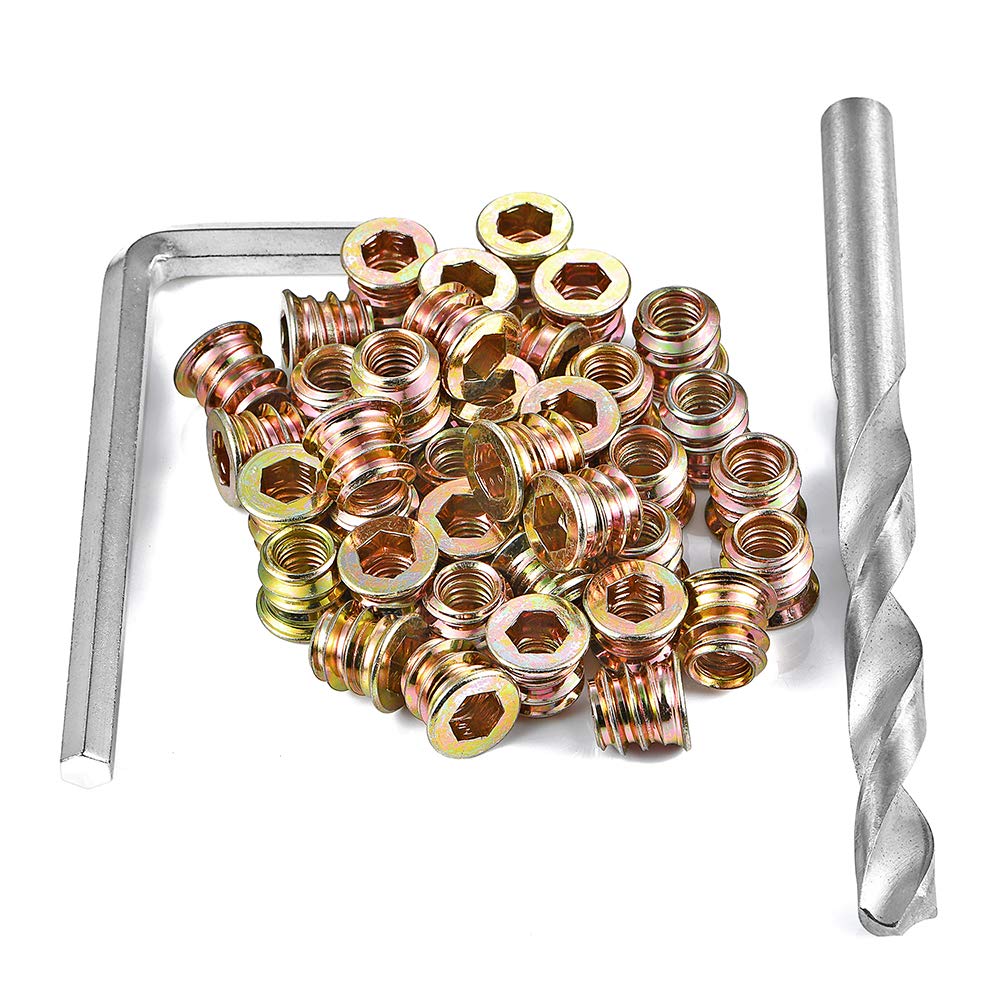 Snapklik.com : PGMJ 200 Pcs 1/4 "- 20 Wood Threaded Insert - Metal ...