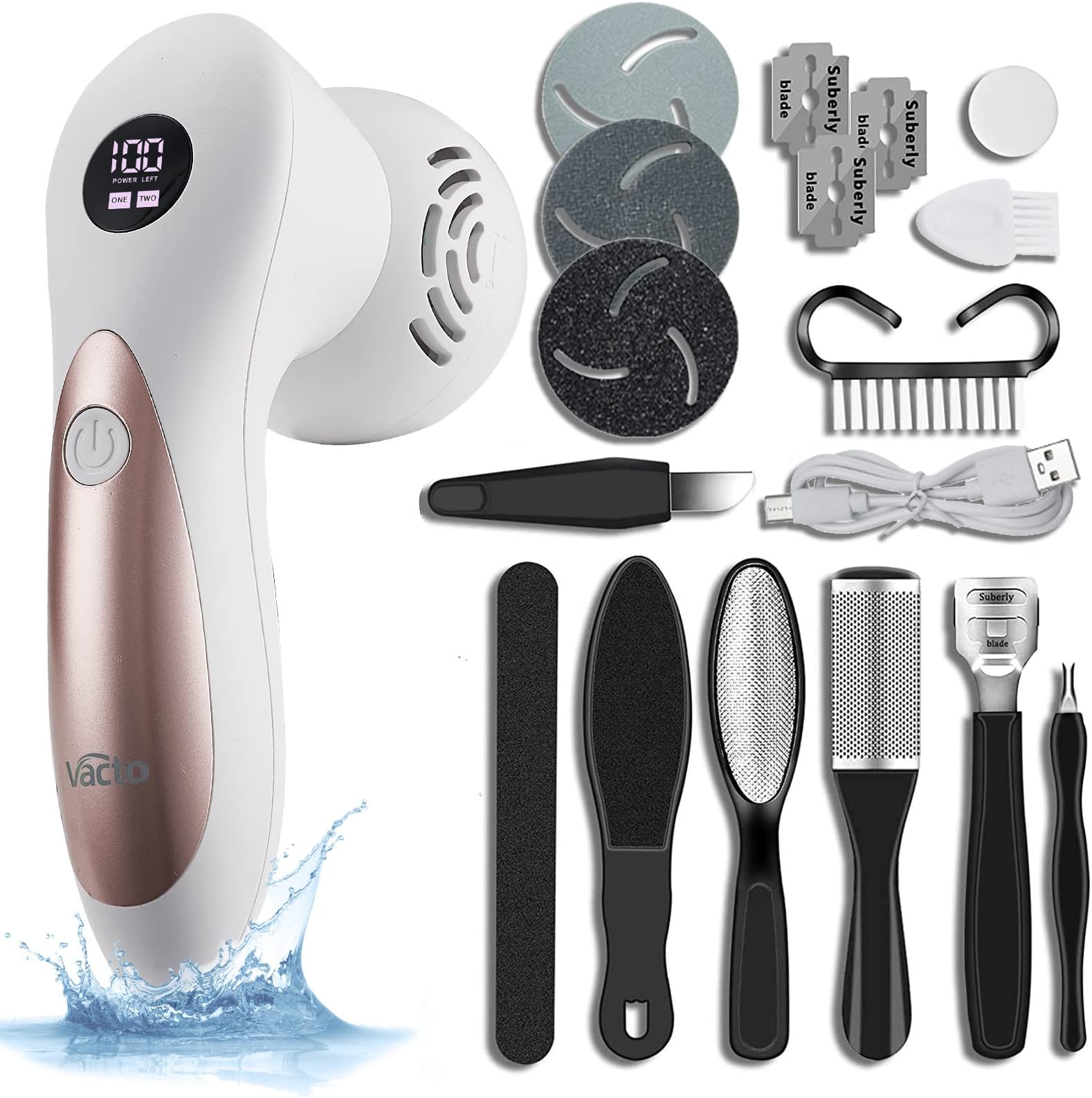 Amazon.com : Vacto Upgraded Electric Foot Callus Remover with Vacuum 14 ...