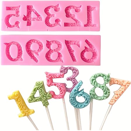 Amazon.com: OBTANIM Silicone Number 0-9 3D Embossed Fondant Chocolate ...