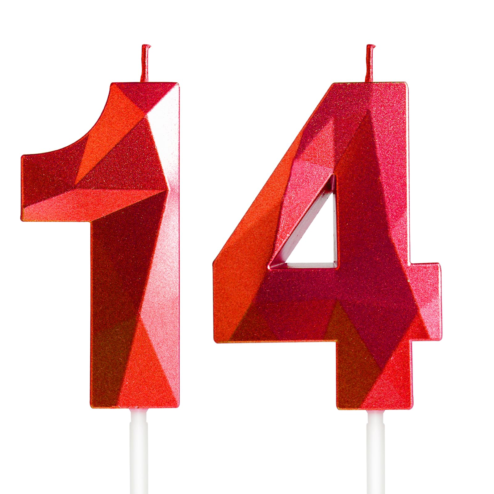 Amazon.com: Number 14 Candles,14th Birthday Candles,Red Happy Birthday ...