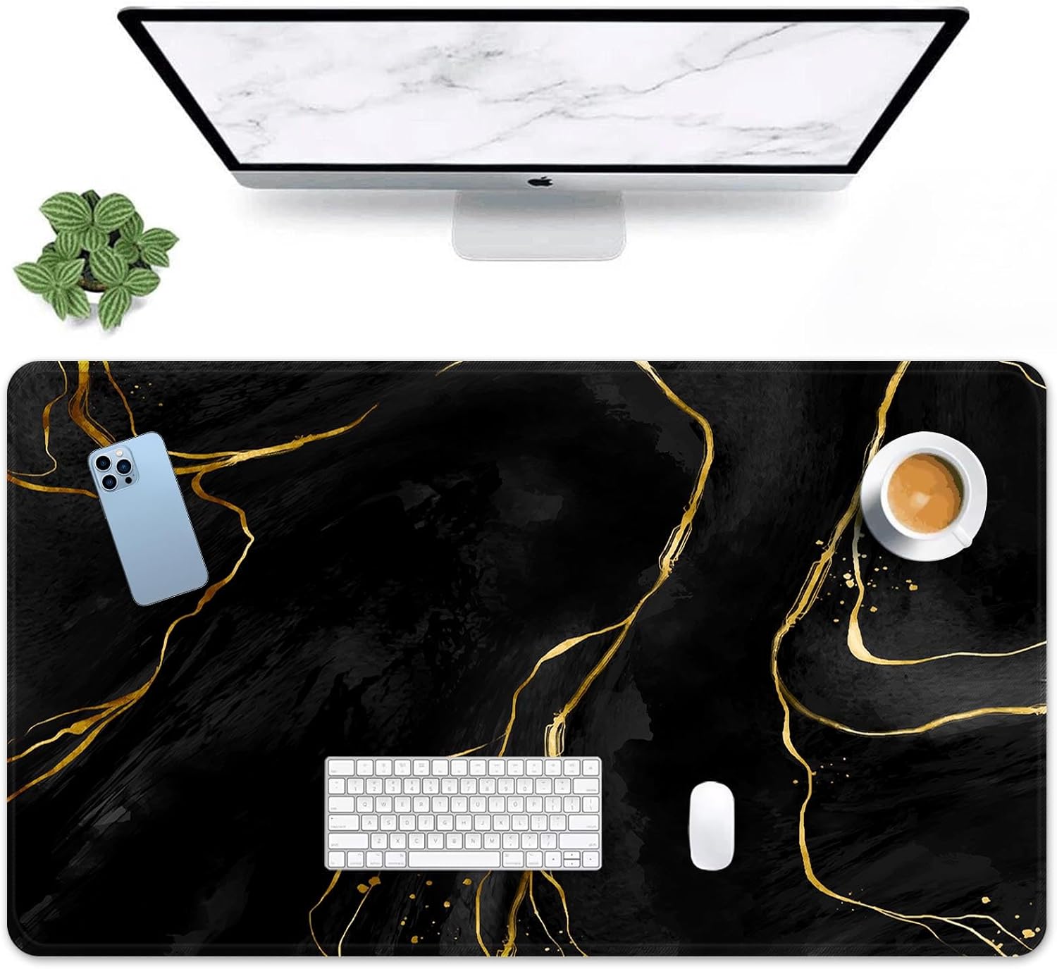 Amazon.com: Arttown Black Gold Marble Large Mouse Pad Non-Slip Rust ...