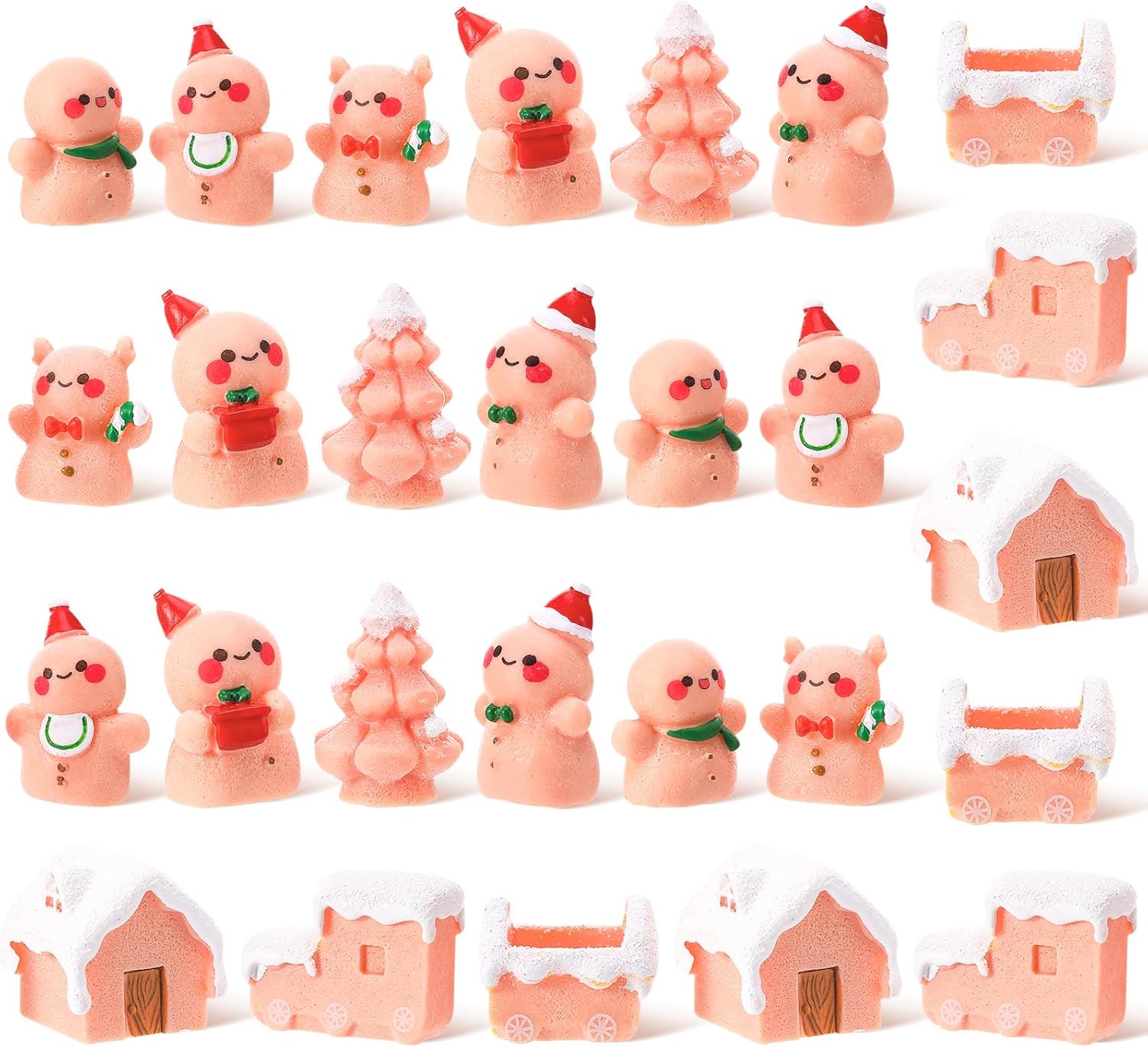 Amazon.com: GGSTDDUP 36Pcs Mini Christmas Figures, Mini Resin ...