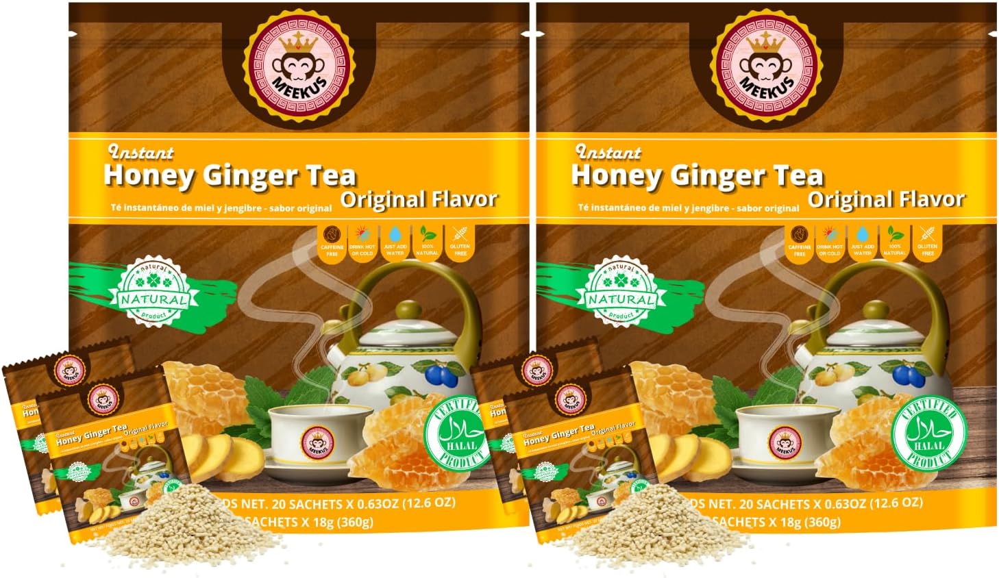 Amazon.com : Meekus Instant Ginger Honey Crystals, Instant Ginger Tea ...