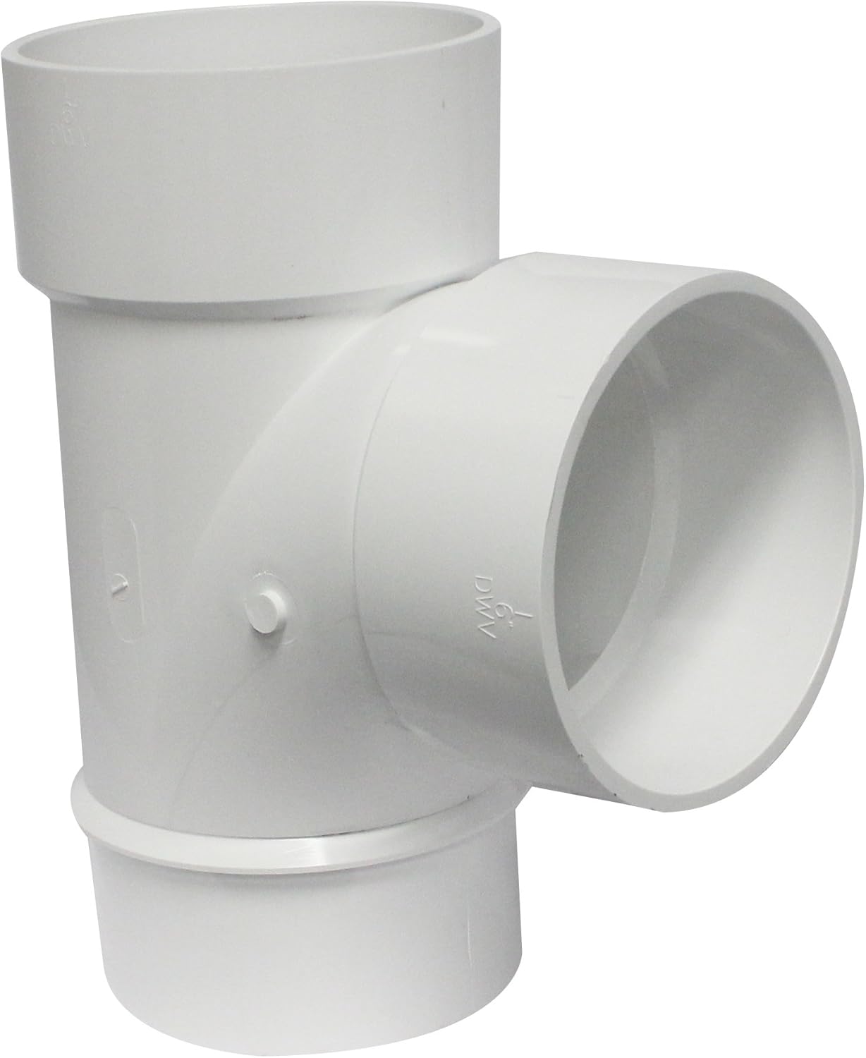 Amazon.com: Canplas 195156 PVC DWV Sanitary Tee, 6-Inch, White ...