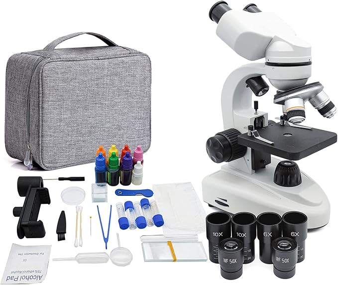 Amazon.com: High-Power 40X-5000X Compound Binocular Microscope - 4x/10x ...