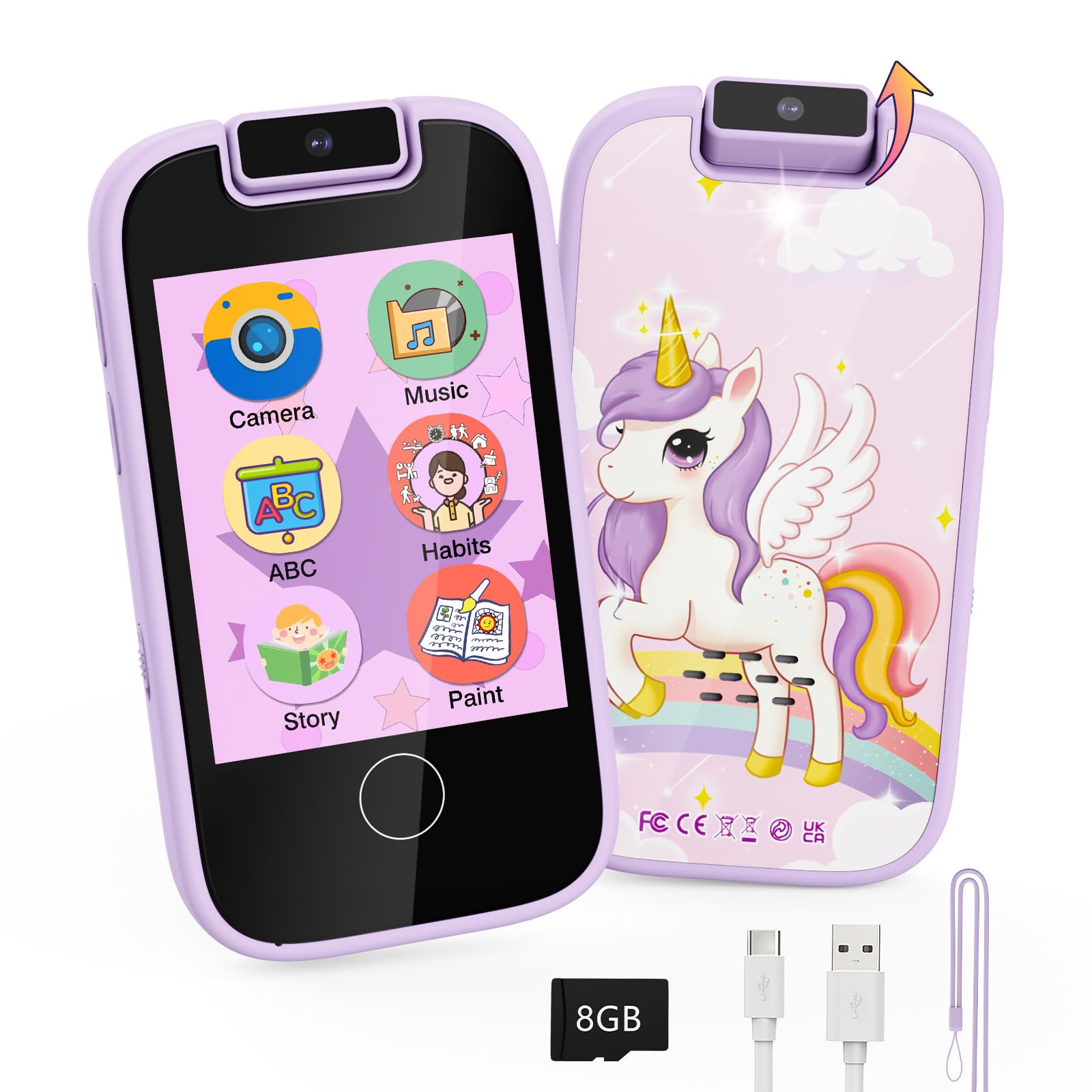 Snapklik.com : Shiningstone Kids Smart Phone For Girls, Kid Toy Phone ...