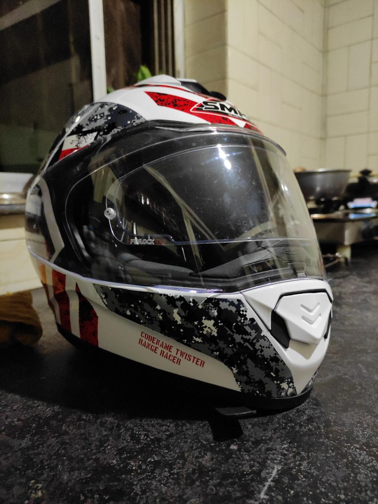 SMK GL163 Twister Captain Graphics Pinlock Fitted Full Face Helmet With ...
