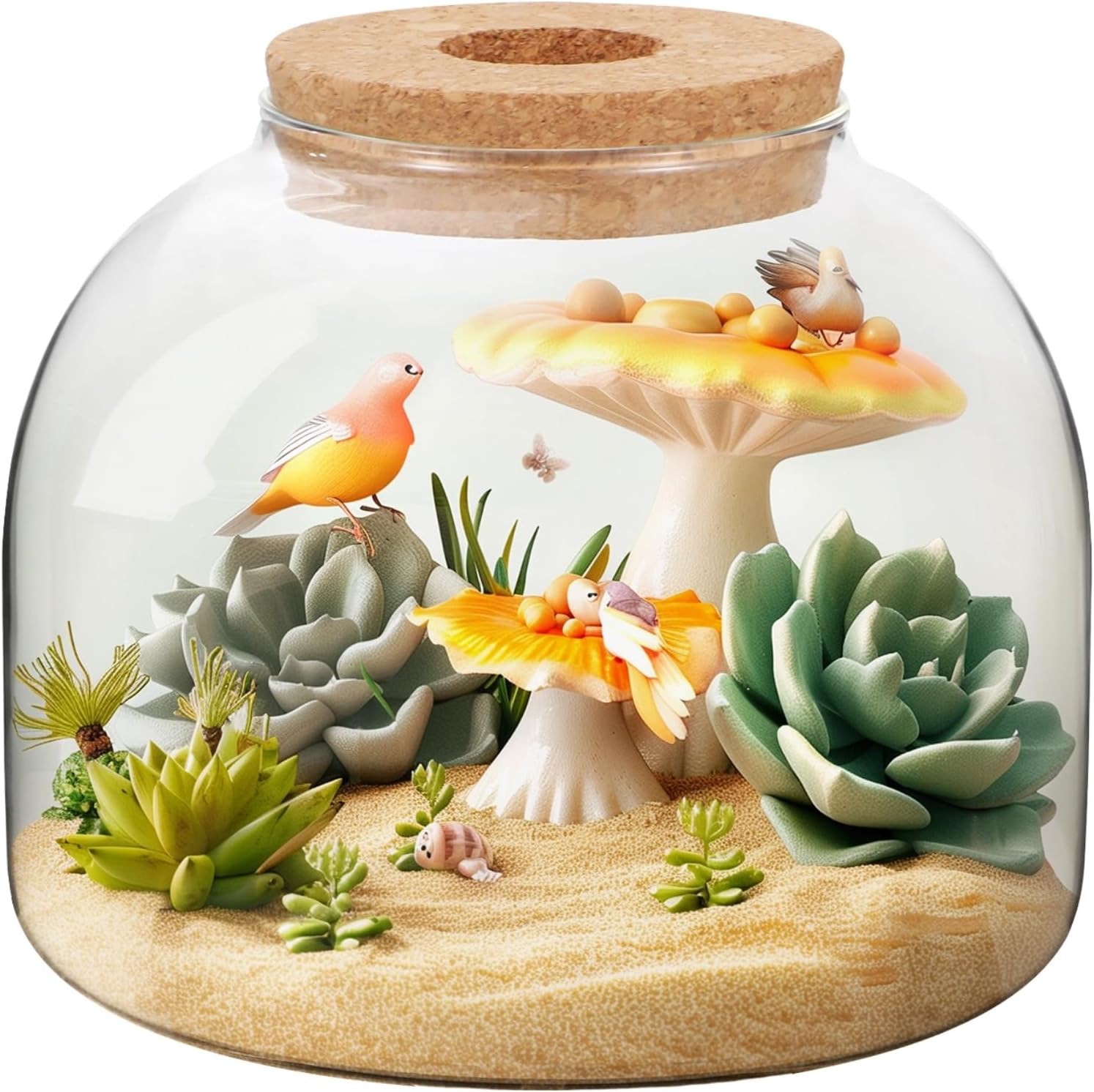 Amazon.com: 54 oz Glass Fish Bowl Vase with Cork Lid, Clear Bubble ...