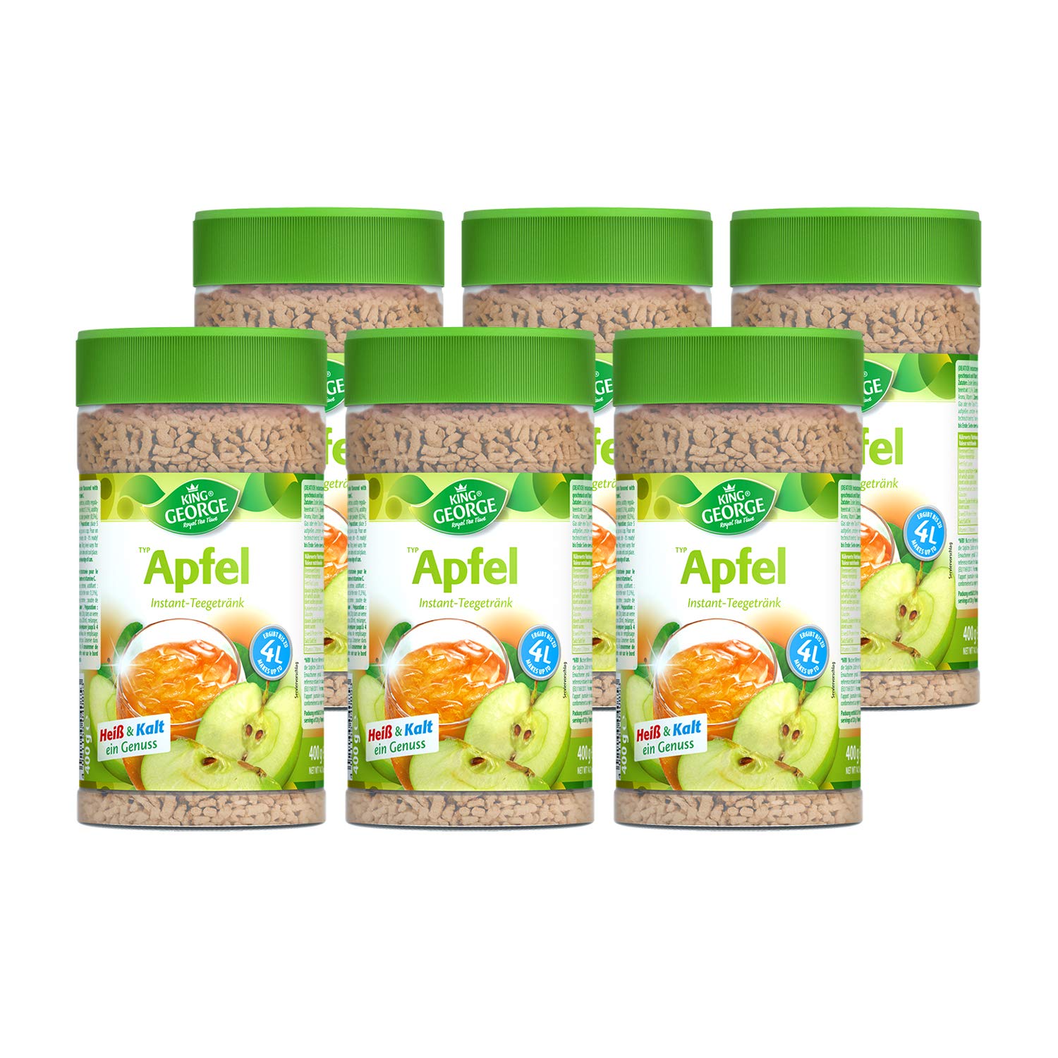 KING GEORGE - Royal Tea Time, Apfel Instantgetränk 6 x 400 g, Heiß ...