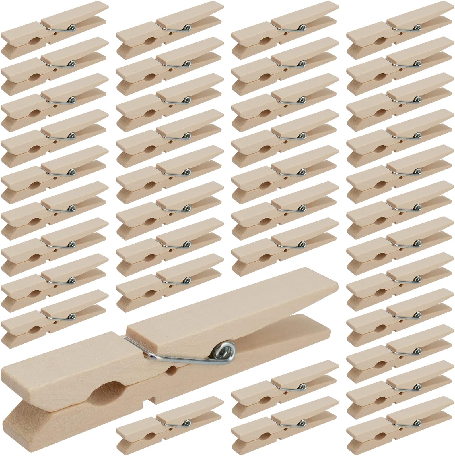 Amazon.com: HOZEON 500PCS 2.8 Inch Natural Wooden Clothespins, Small ...
