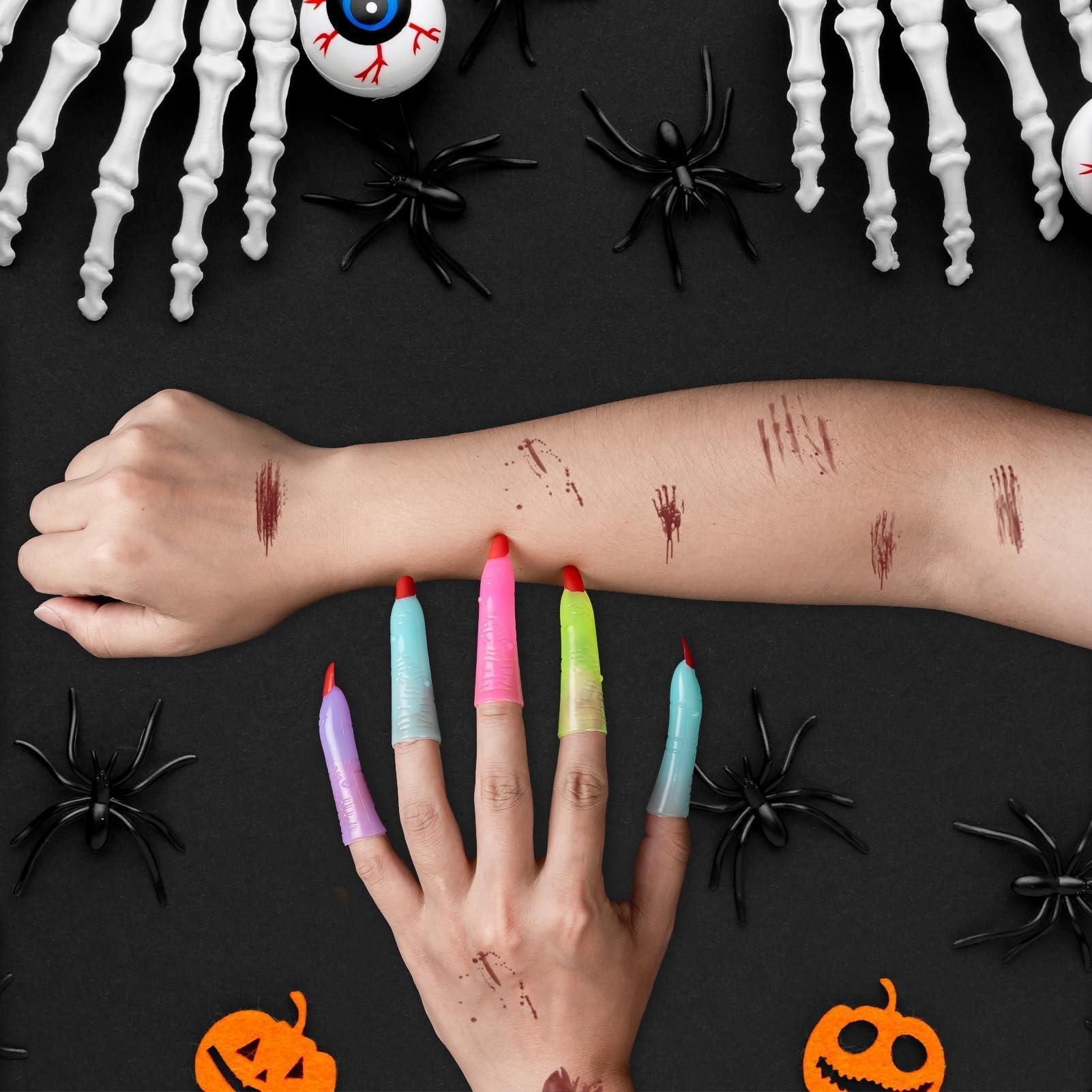 Snapklik.com : 40Pcs Witches Fingers Glow In The Dark Fake Monster Fingers For Kids Finger ...