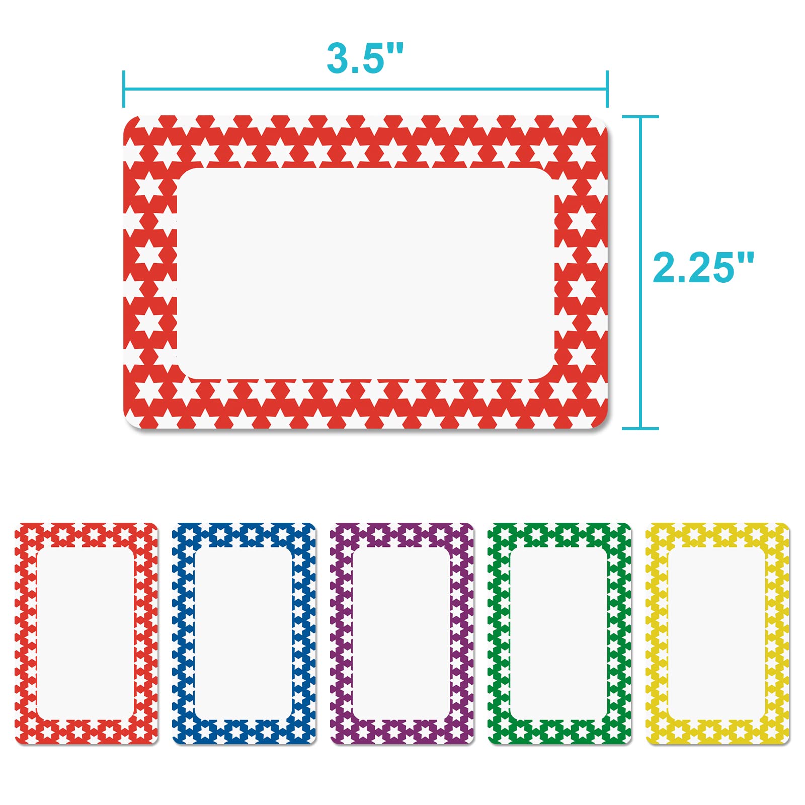 Snapklik.com : Colorful Plain Name Tag Labels - 200 Star Stickers, 3.5 ...