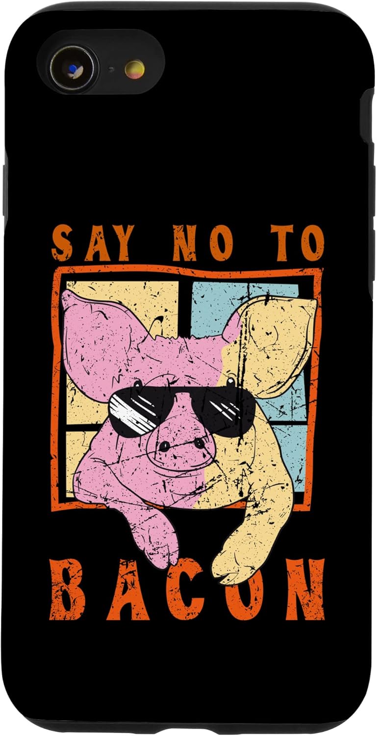 Amazon.com: iPhone SE (2020) / 7 / 8 Say No To Bacon Cool Pig Vegan ...