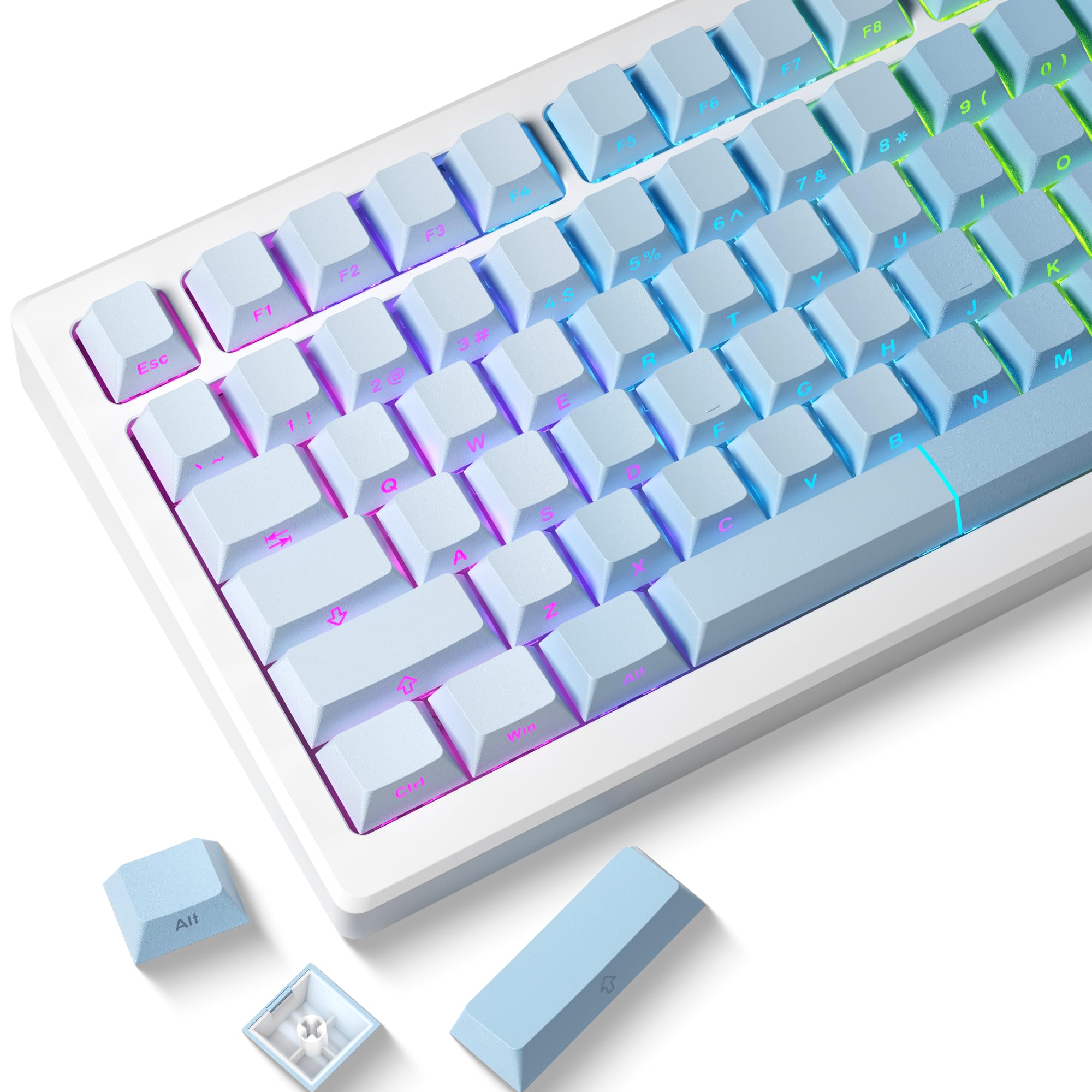 Amazon.com: XVX Shine Through Gradient Keycaps Blue, Cherry Profile ...