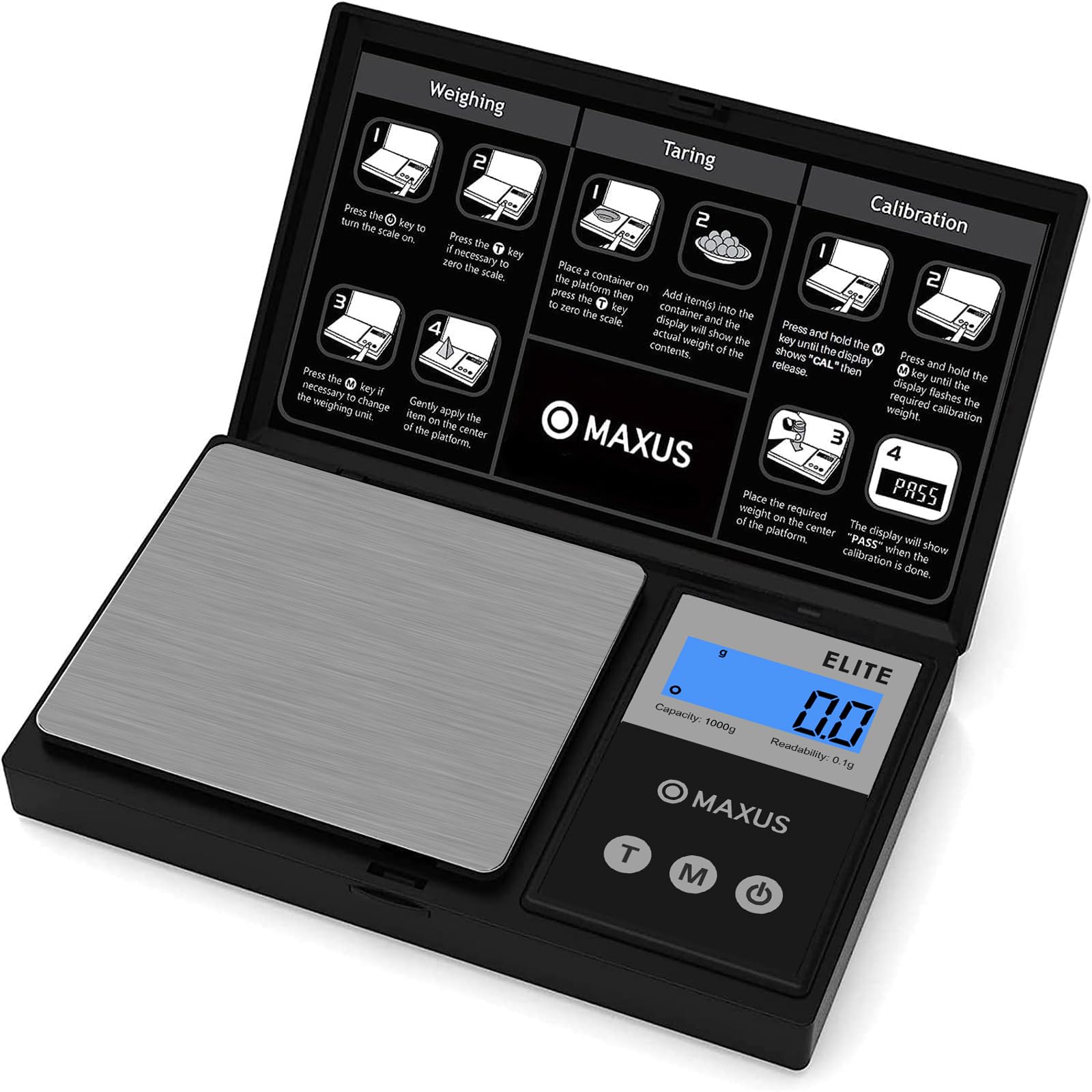 Amazon.com: MAXUS Digital Gram Scale 1000g/0.1g, Small Food Scale with ...