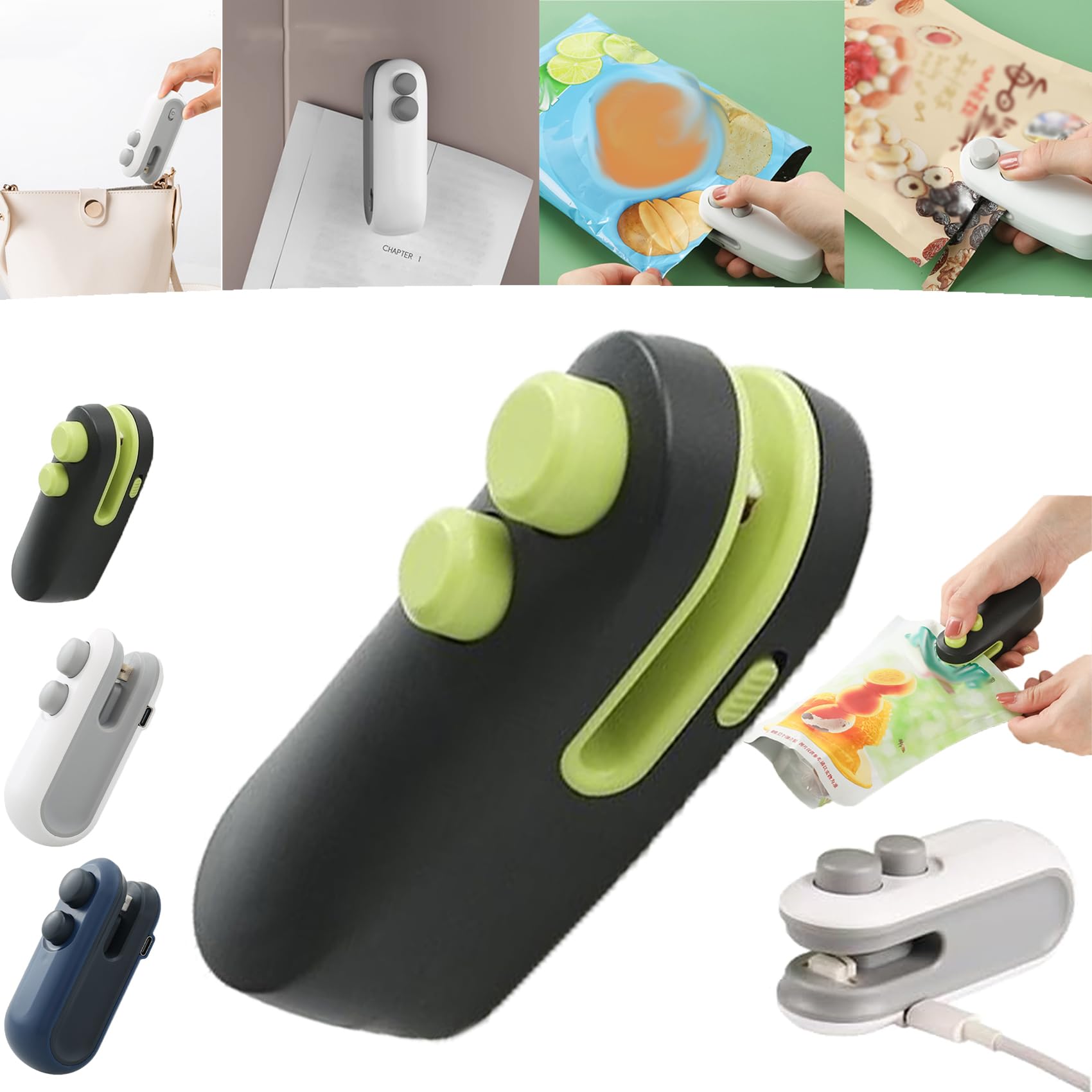 Amazon.com: ldawu Small 2-in-1 Rechargeable Magnetic Snack Sealer ...