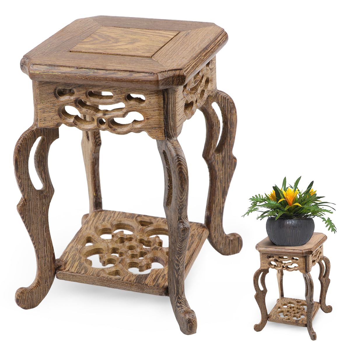 Amazon.com : LNQ LUNIQI Wooden Plant Stand Mini Flower Pot Stool Flower ...