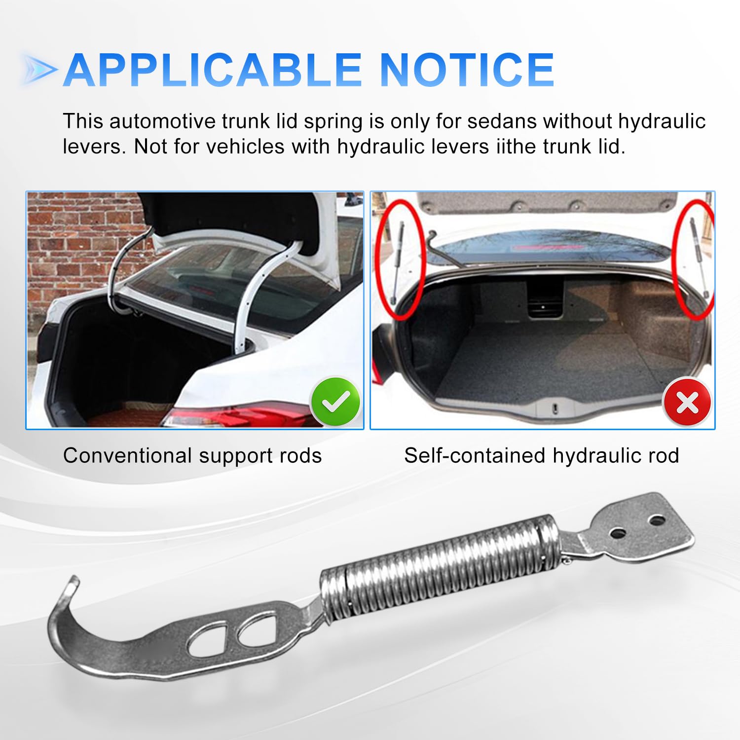 Snapklik.com : Car Universal Trunk Spring Hook, 2 Pcs Stainless Steel ...