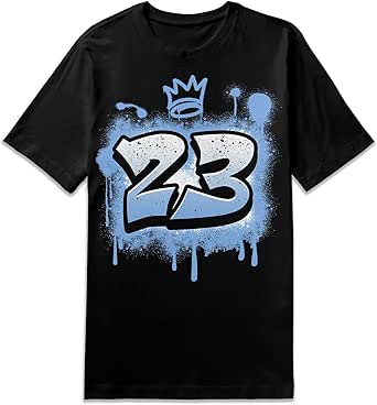 Number 23 Graffitii 6s Retro University Blue White Shirt Match (Black ...