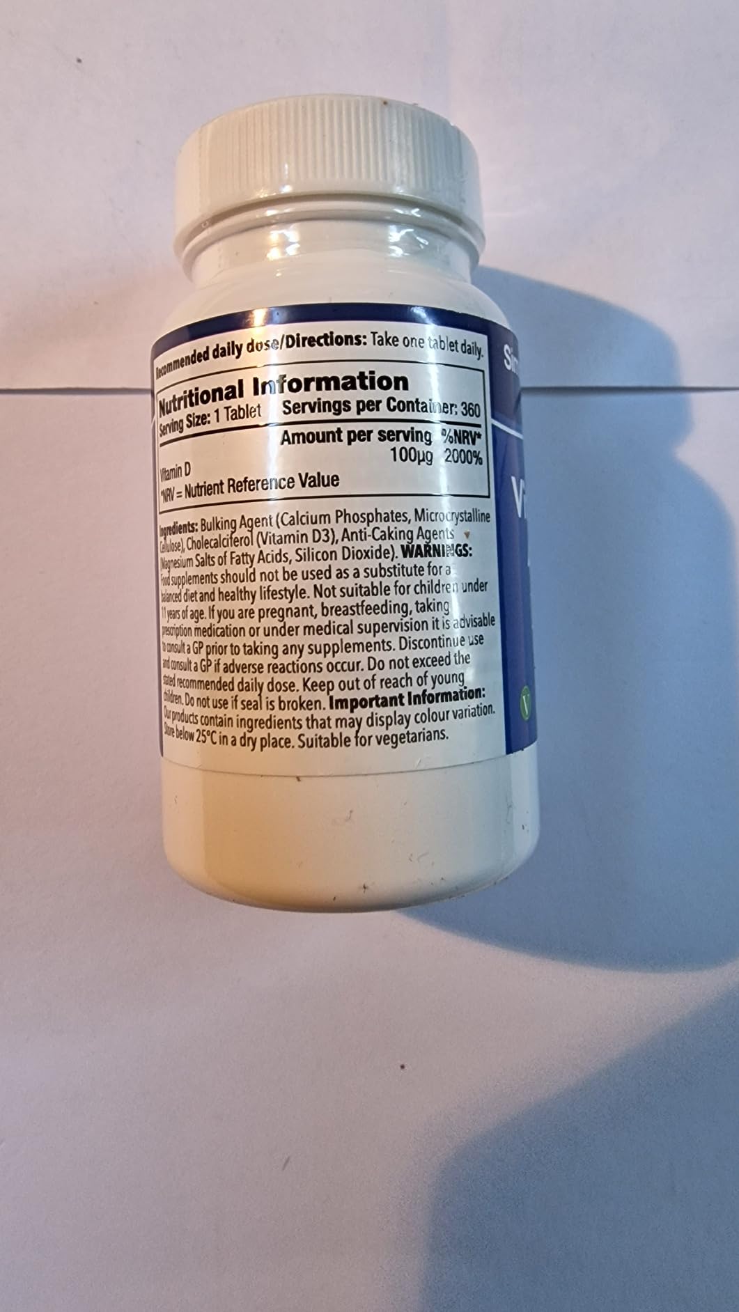 Vitamin D3 4000 iu Tablets | Potent One-a-Day Formula | 360 Tablets ...