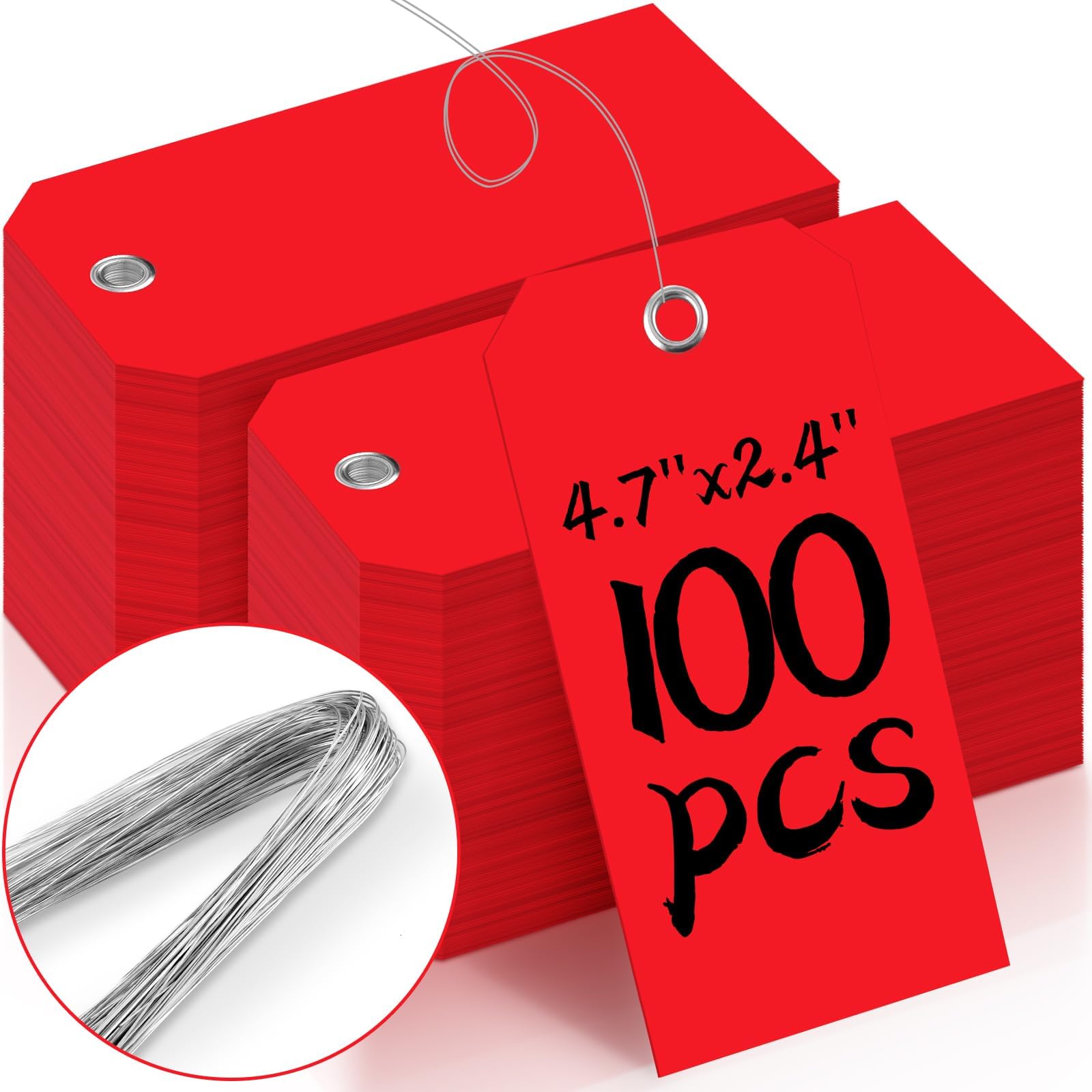 Amazon.com : Merchandise Tags, Red #8 (2-7/8" x 1-3/4"), Hole-with ...