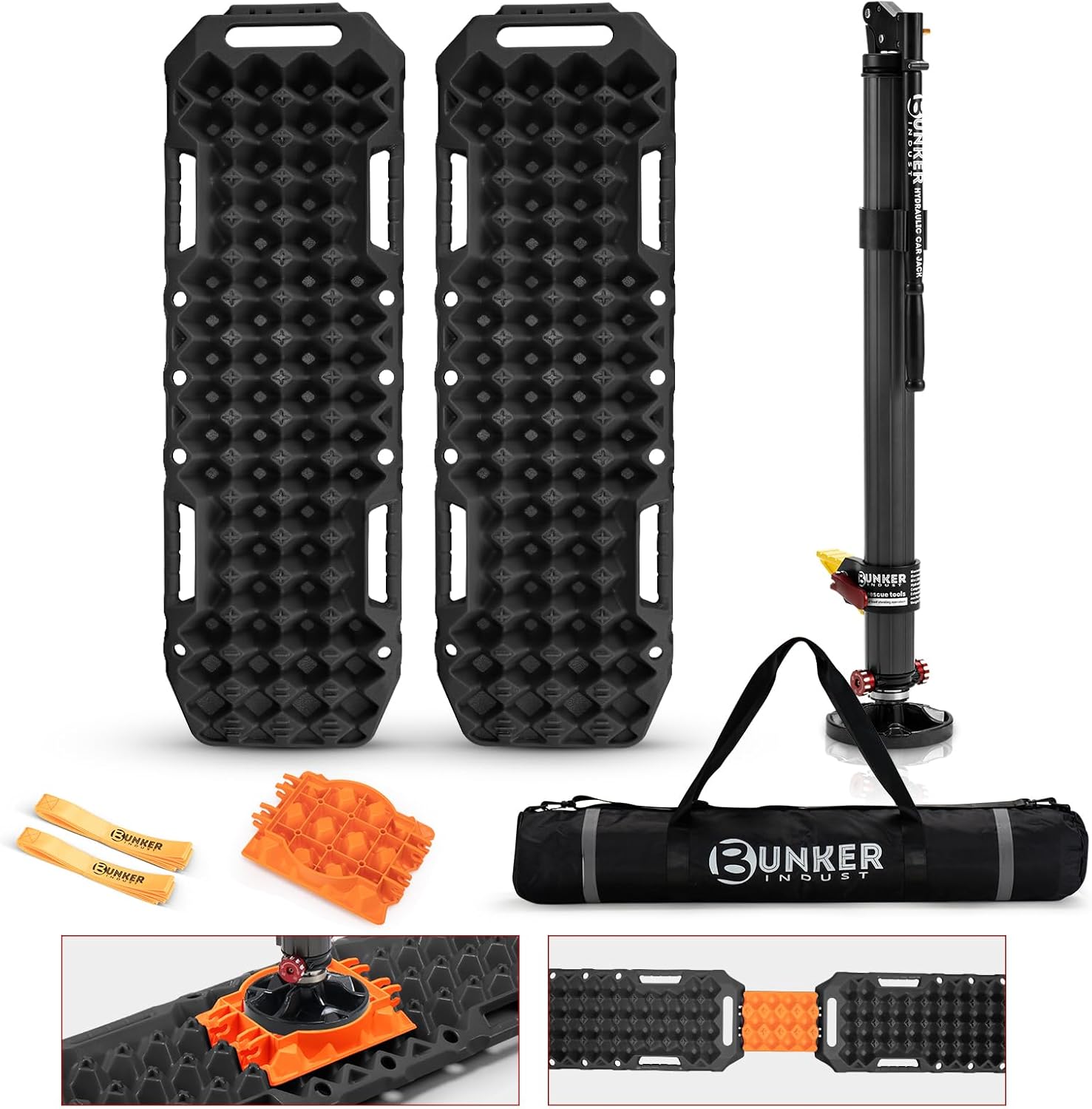Amazon.com: BUNKER INDUST Pair Traction Boards with Jack Lift Base ...
