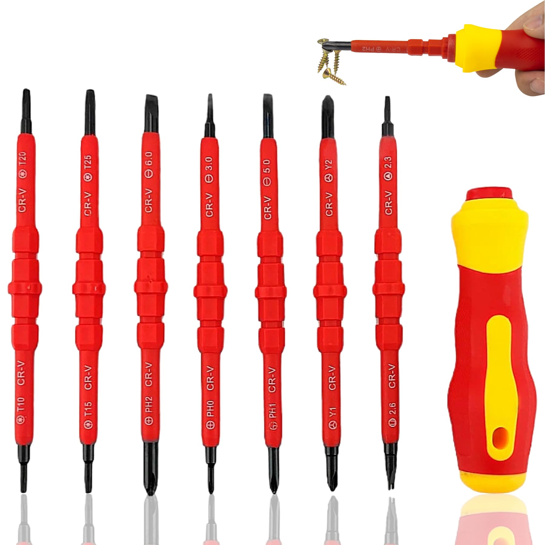 Amazon.com: 14 in 1 Magnetic Screwdriver Set-Insulated Screwdriver Tool ...