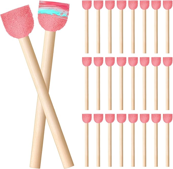 Amazon.com: 40 Pieces 0.6 Inch Round Sponge Foam Brush Set Paint Sponge ...