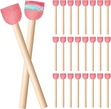 Amazon.com: 40 Pieces 0.6 Inch Round Sponge Foam Brush Set Paint Sponge ...