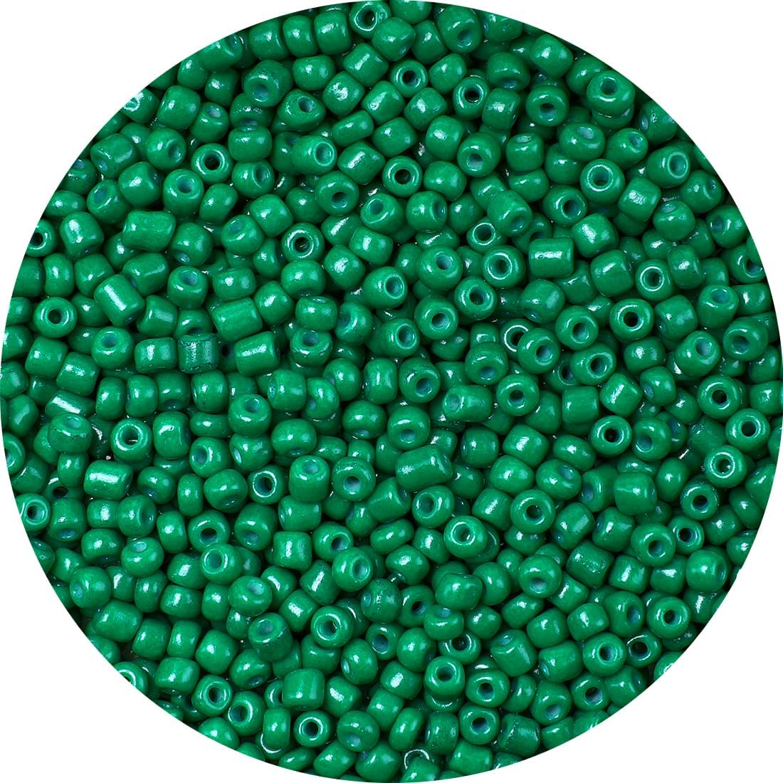 Amazon.com: GAGANIU 2000pcs Green Glass Seed Beads, Colorful Tiny 4mm ...