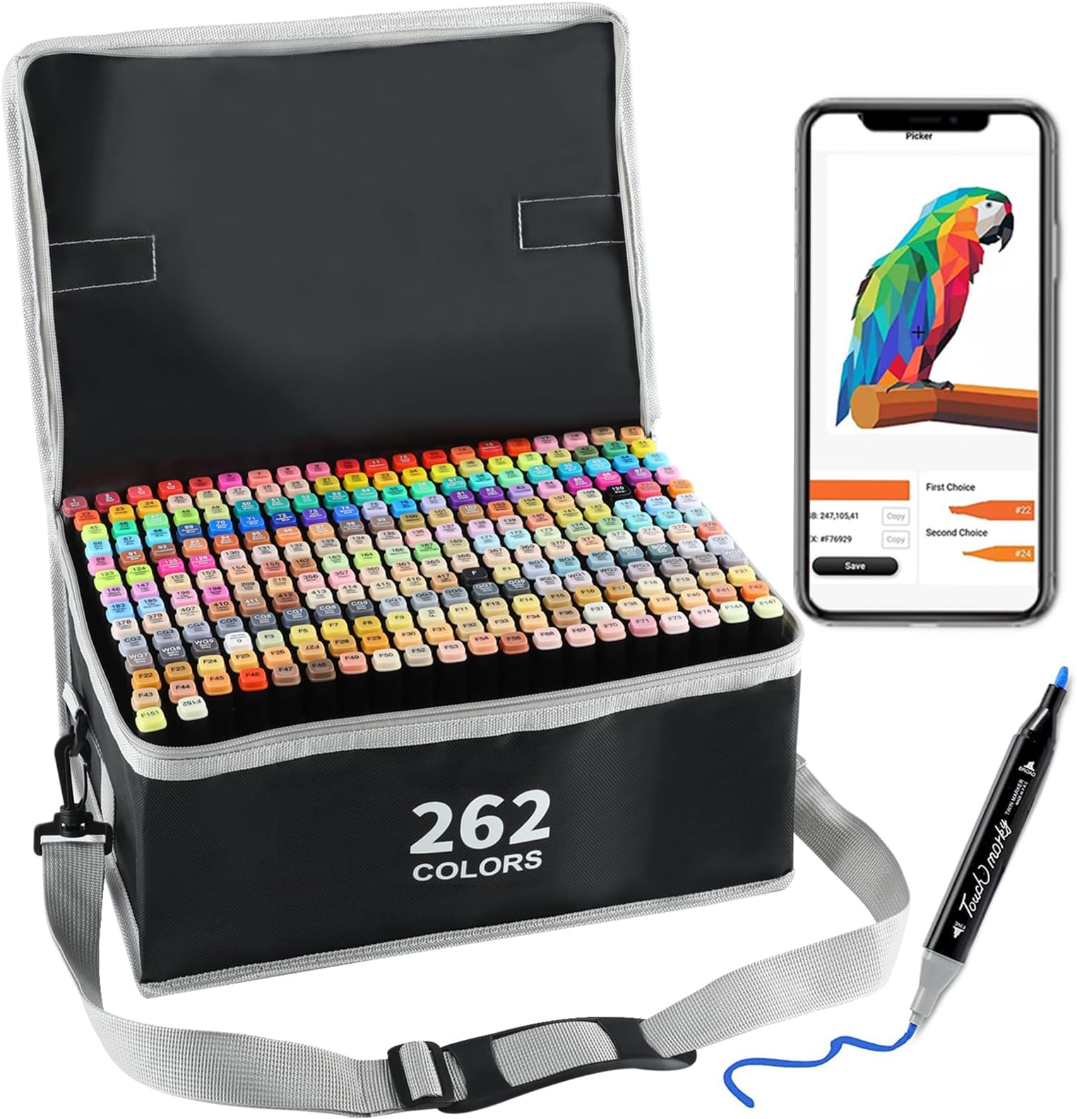 Fnooota 262 Colors Alcohol Marker Set with APP, Dual Tip Permanent ...