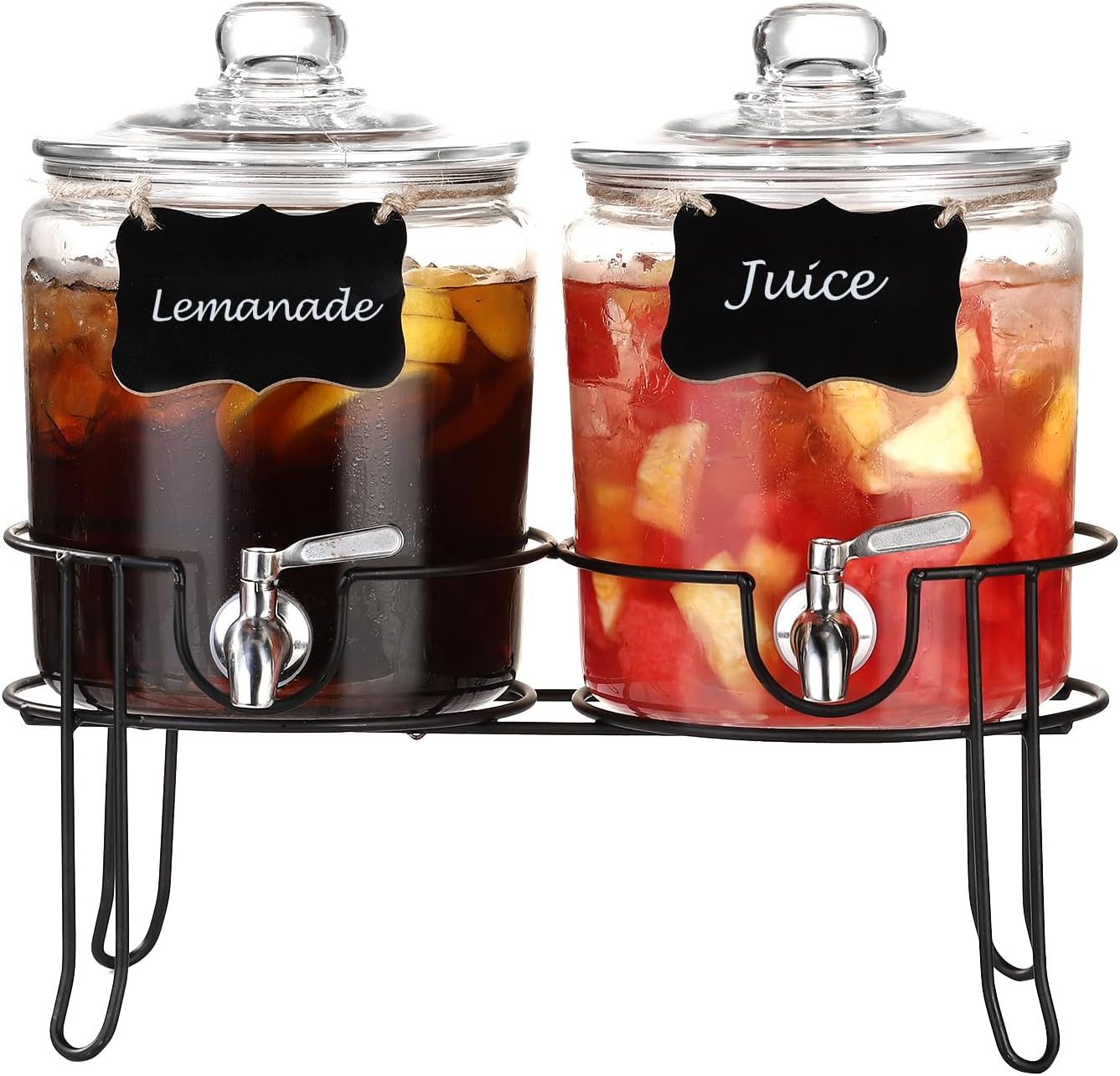 Amazon.com | Drink Dispensers for Parties,2 Pack 1 Gallon Beverage Dispenser with Stand,Drink ...