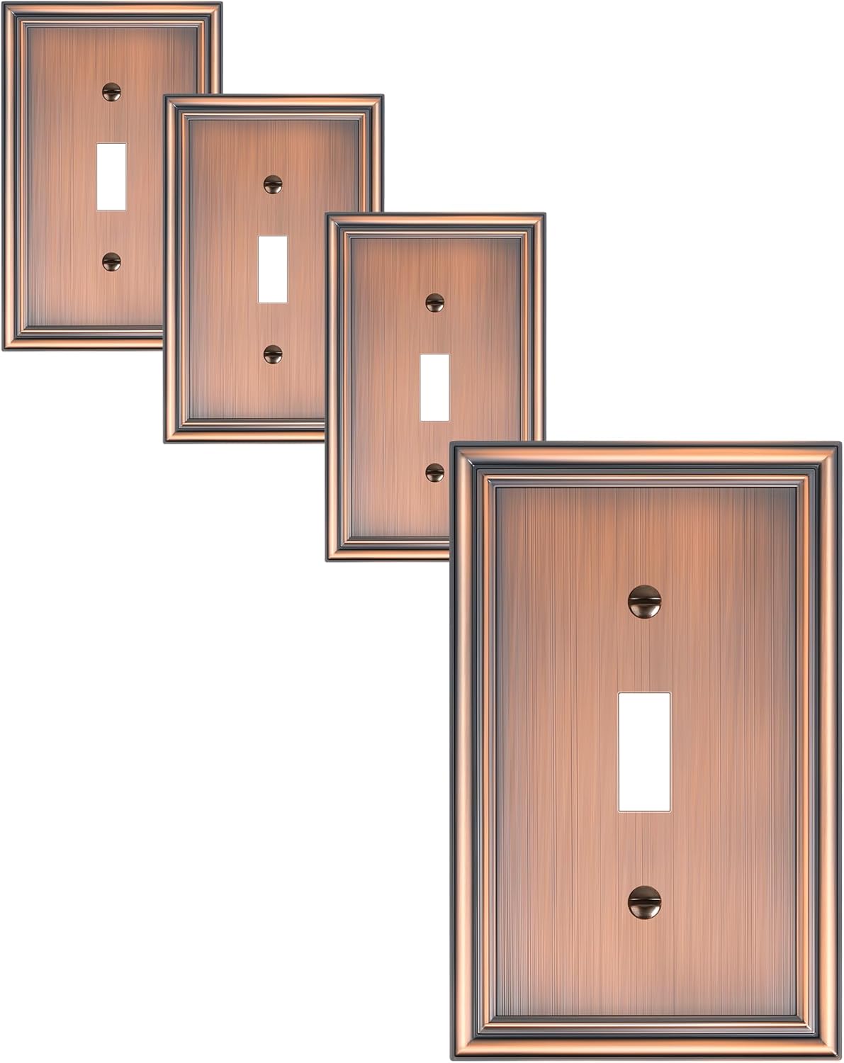 TREEWELL 4-Pack Single Toggle Light Switch Cover Plate, Durable Solid ...